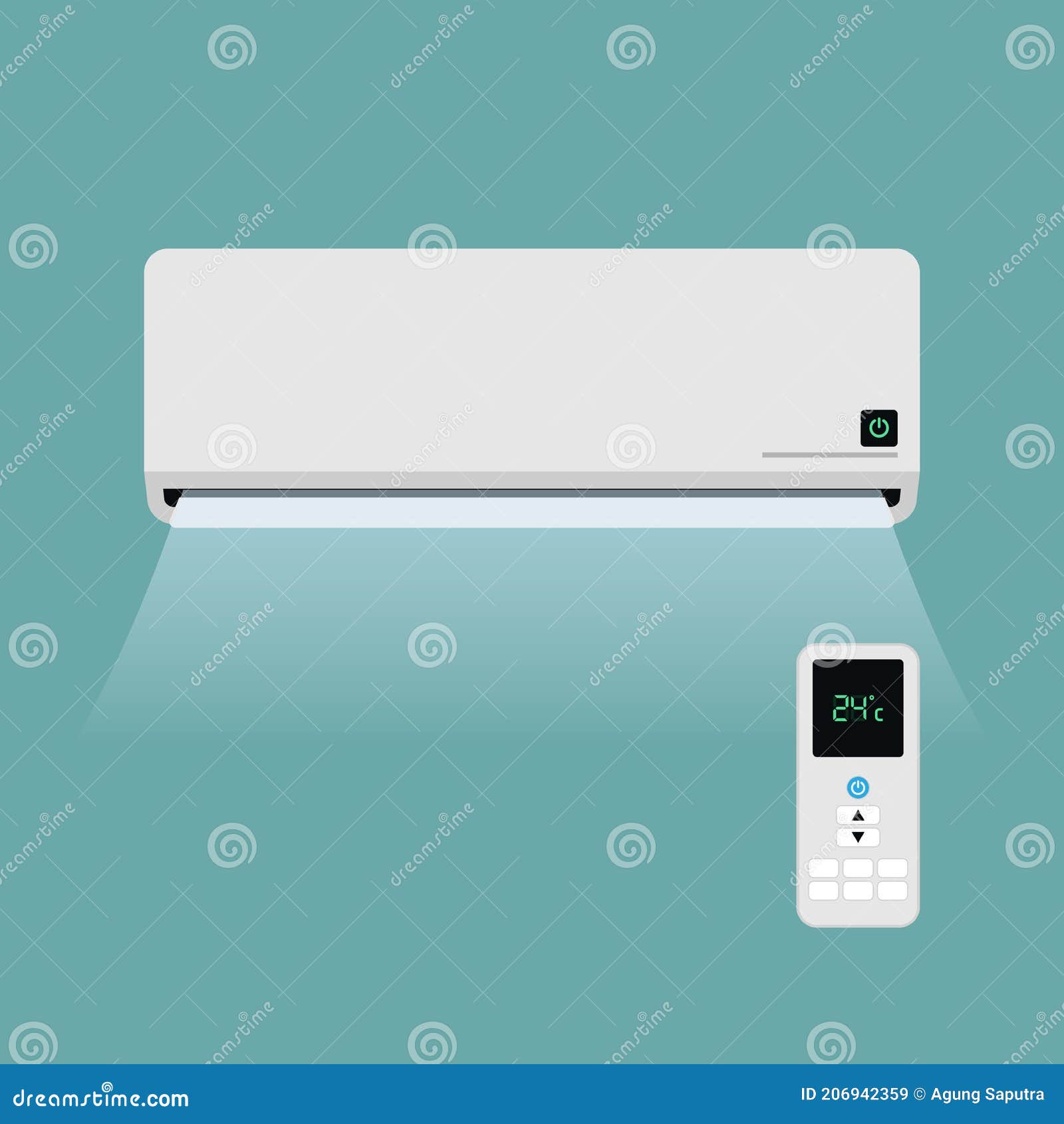 Air Conditioner and Remote Design Vector Illustration Stock Vector ...