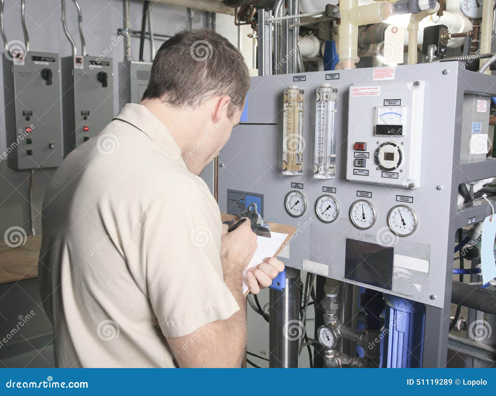Air Conditioner Repair Man at Work Stock Image - Image of control ...