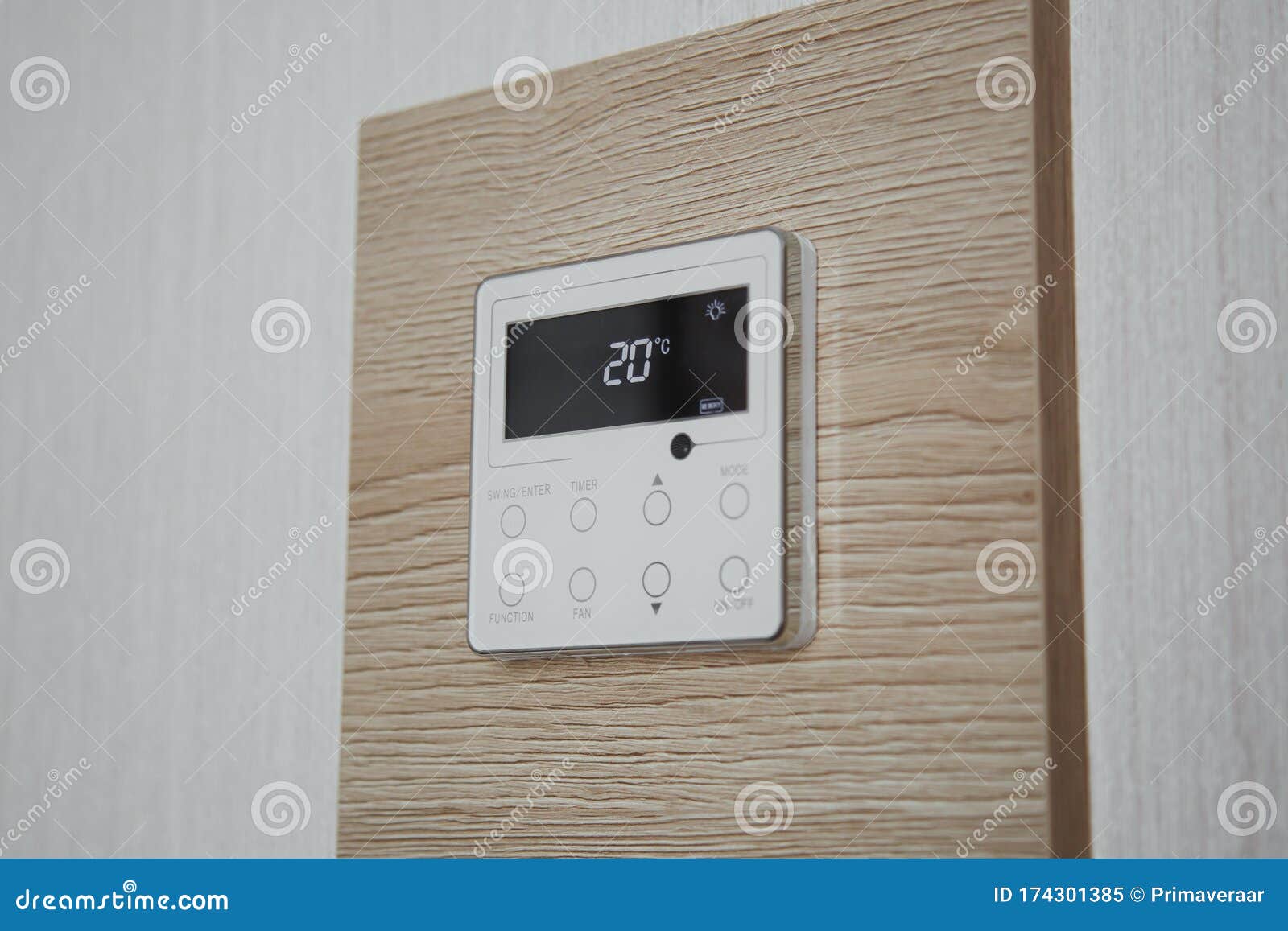 Air Conditioner Screen on the Wall that Shows an Air Temperature of 20 ...