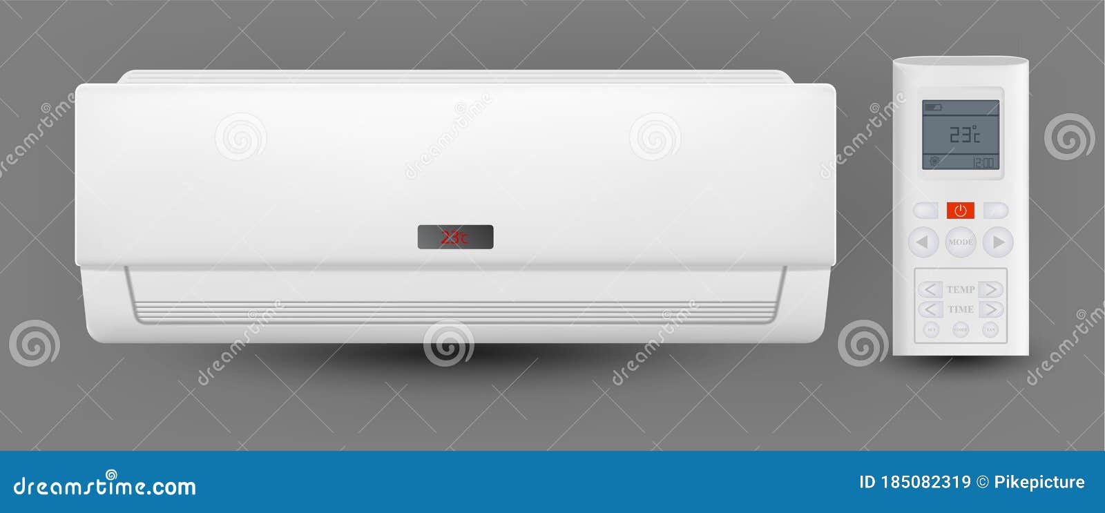 Air Conditioner System with Remote Control Vector Stock Vector ...