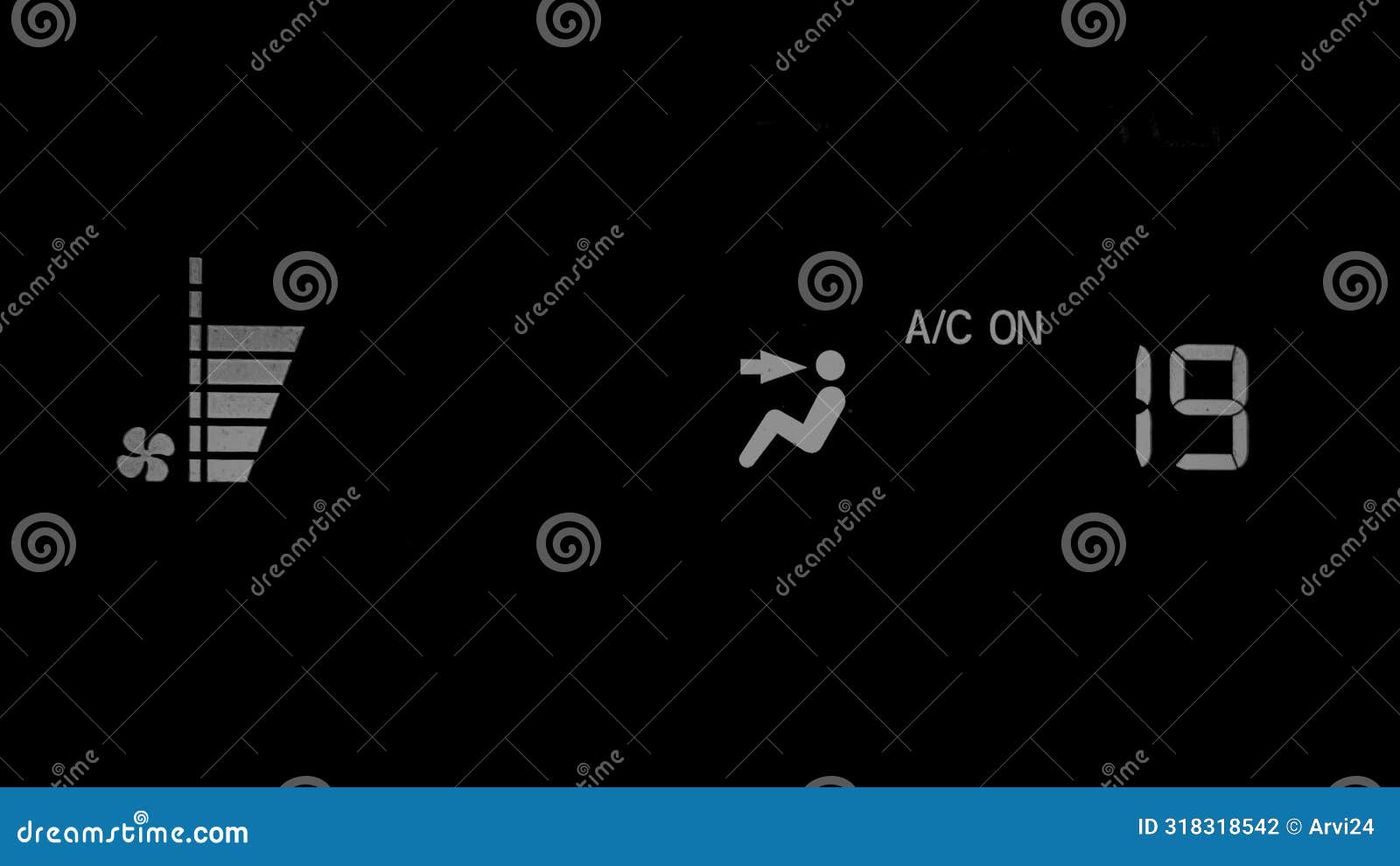Air Conditioner System Signs and Symbols Inside the Vehicle Stock Photo ...