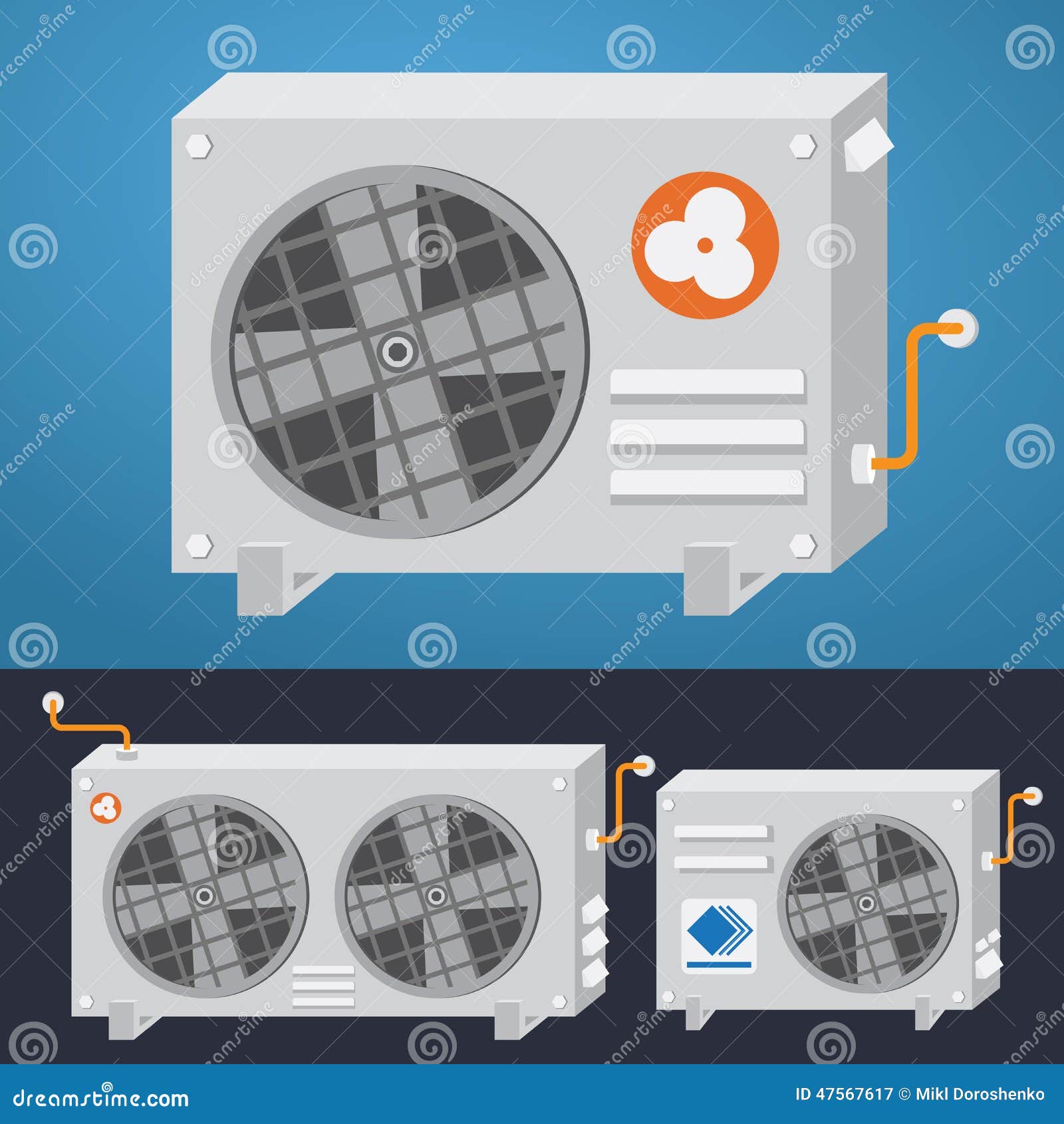 Air Conditioner System. Vector Illustration. Stock Vector ...