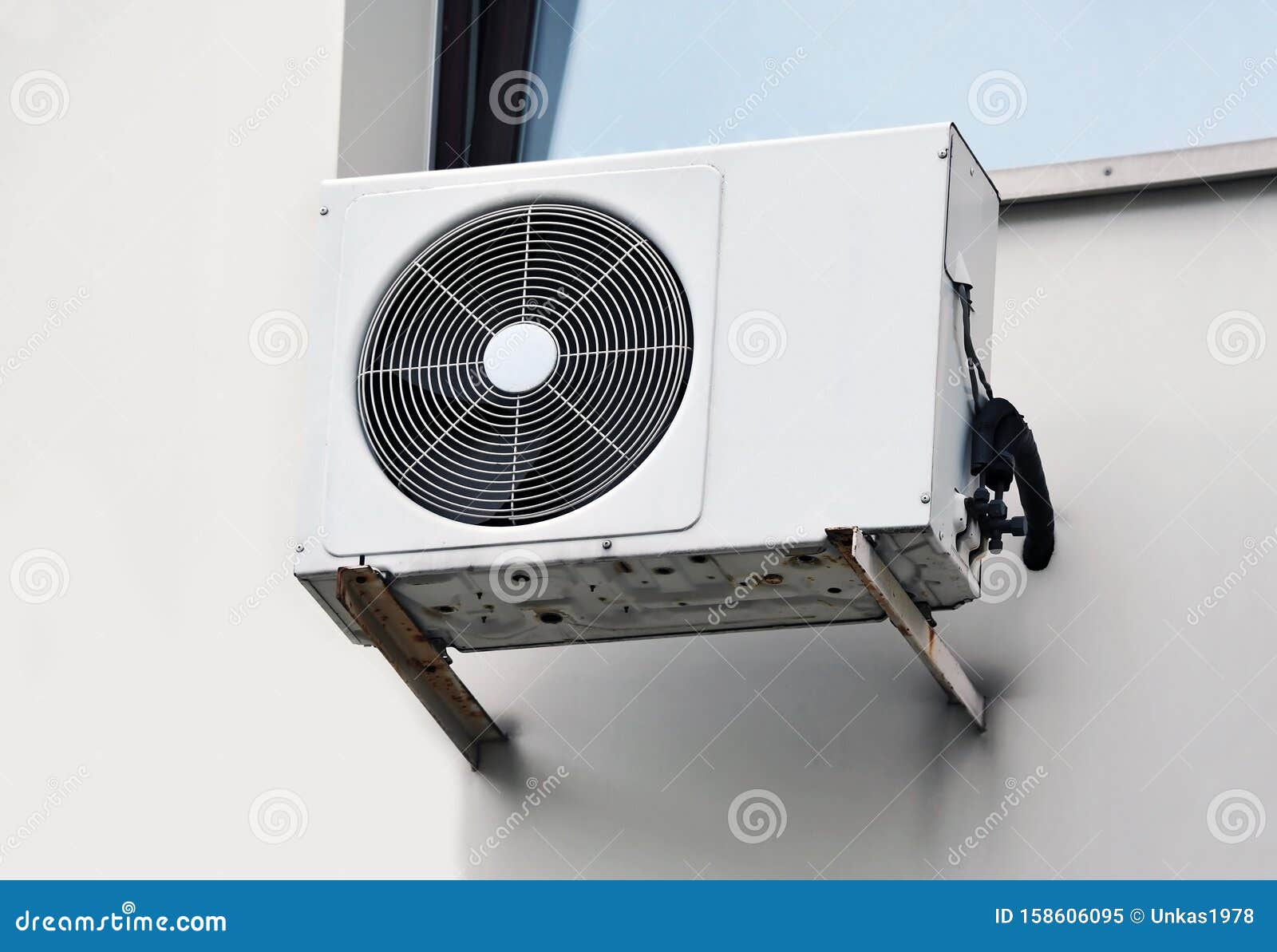 Air Conditioner System on Wall Stock Image - Image of hvac, electric ...
