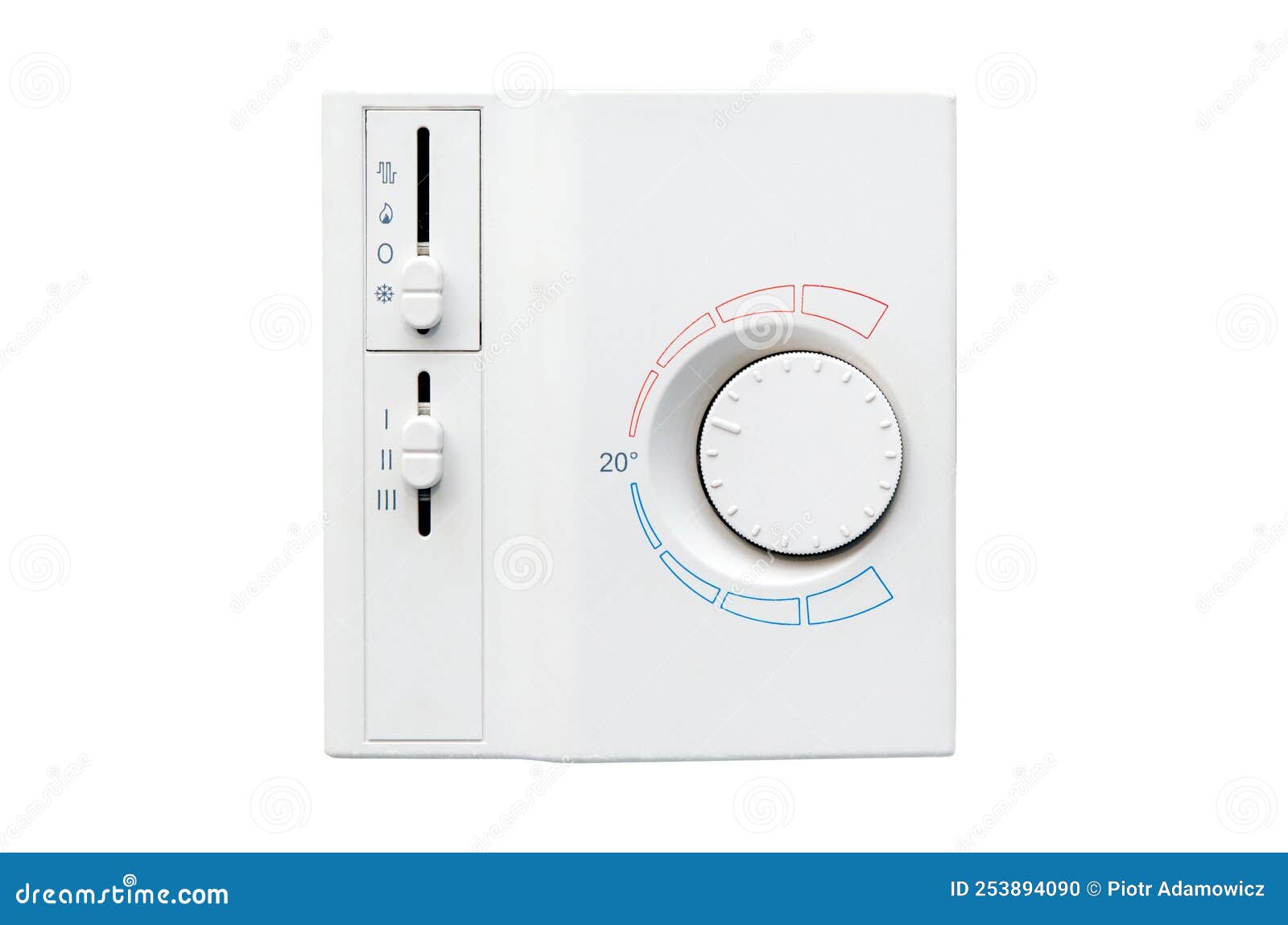 Air Conditioner Thermostat Panel Isolated Stock Photo - Image of ...