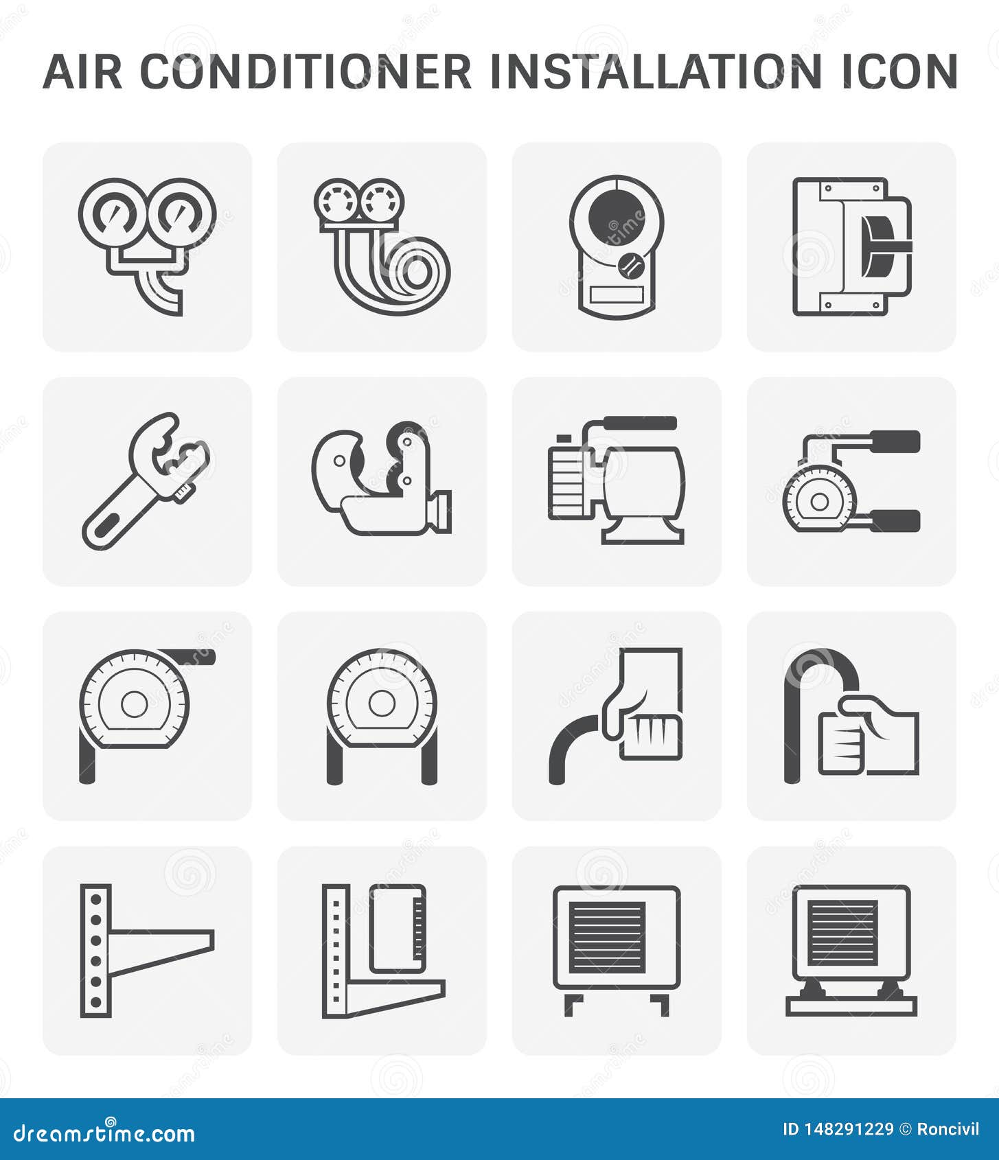 Air conditioner tool stock vector. Illustration of copper - 148291229