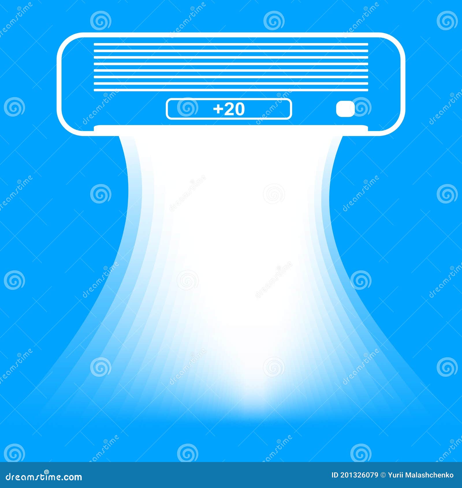 Air Conditioner Unit On A Blue Background Stock Image - Image of ...