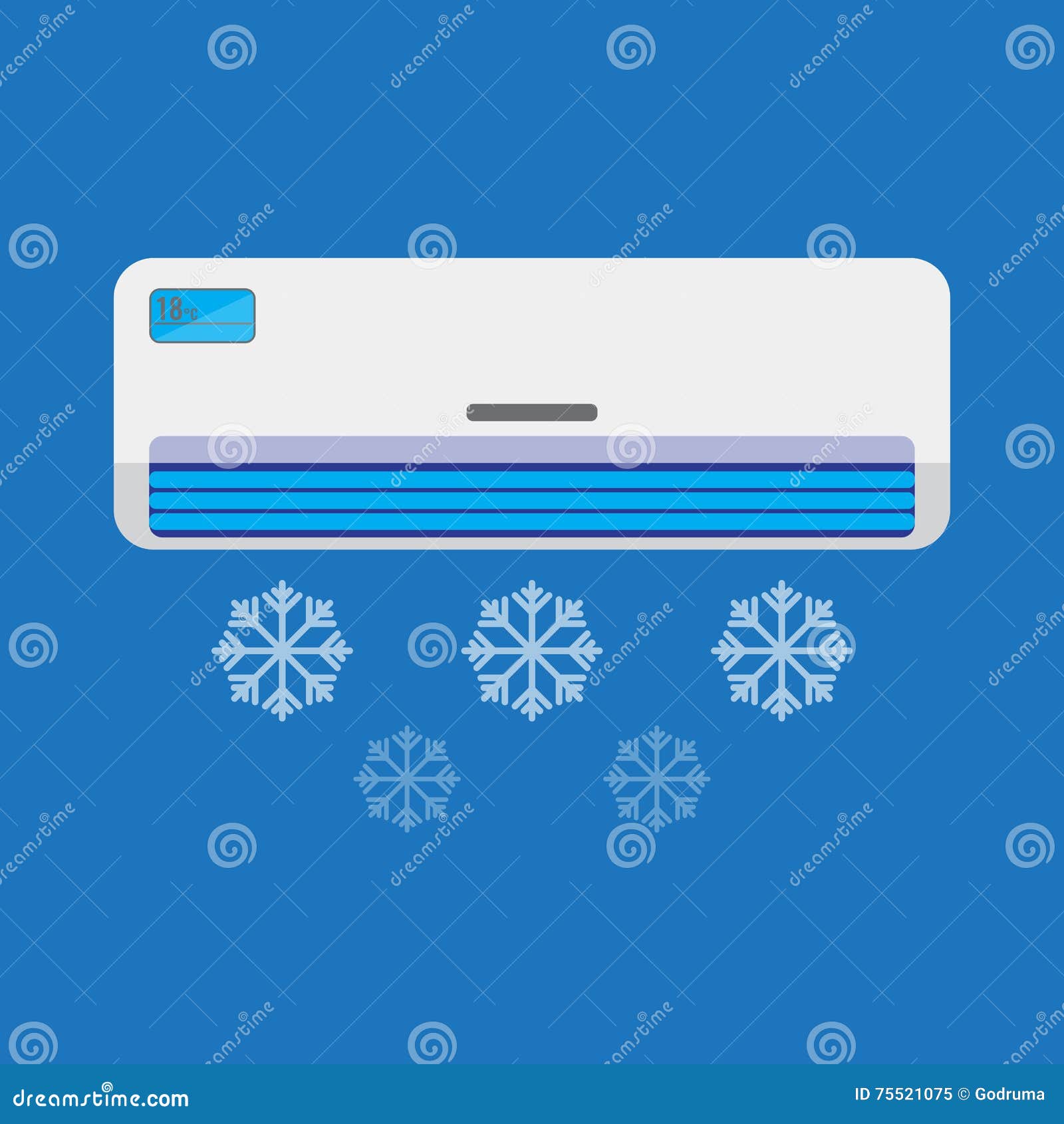 Air Conditioner Unit is Cooling the Air. Vector Illustration. Stock ...
