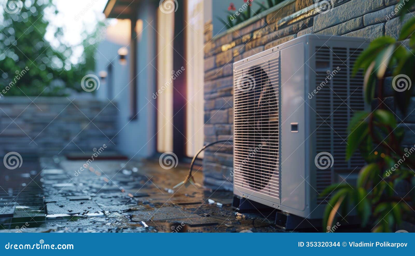 An Air Conditioner Unit Mounted on the Side of a Building. Suitable for ...
