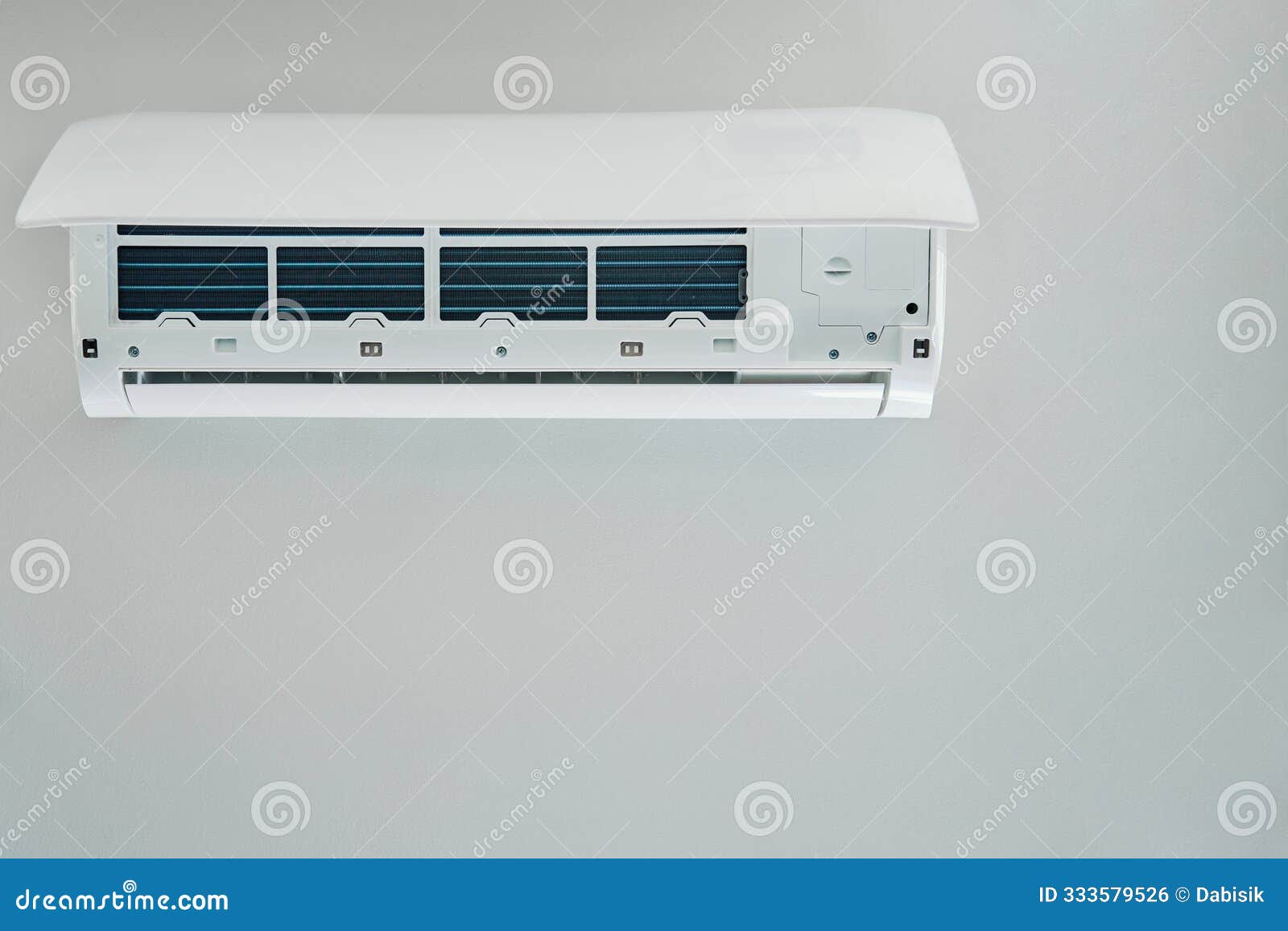 Air Conditioner Unit with Opened Front Cover Ready for Maintenance ...