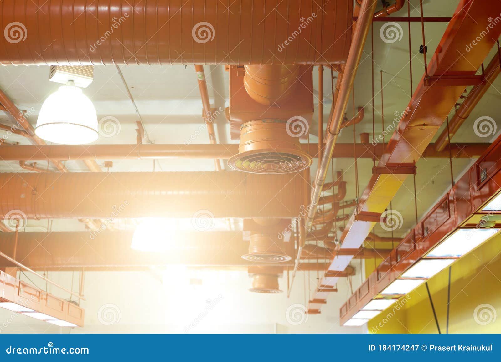 Air Conditioner Ventilation Installation System in Building Stock Image ...