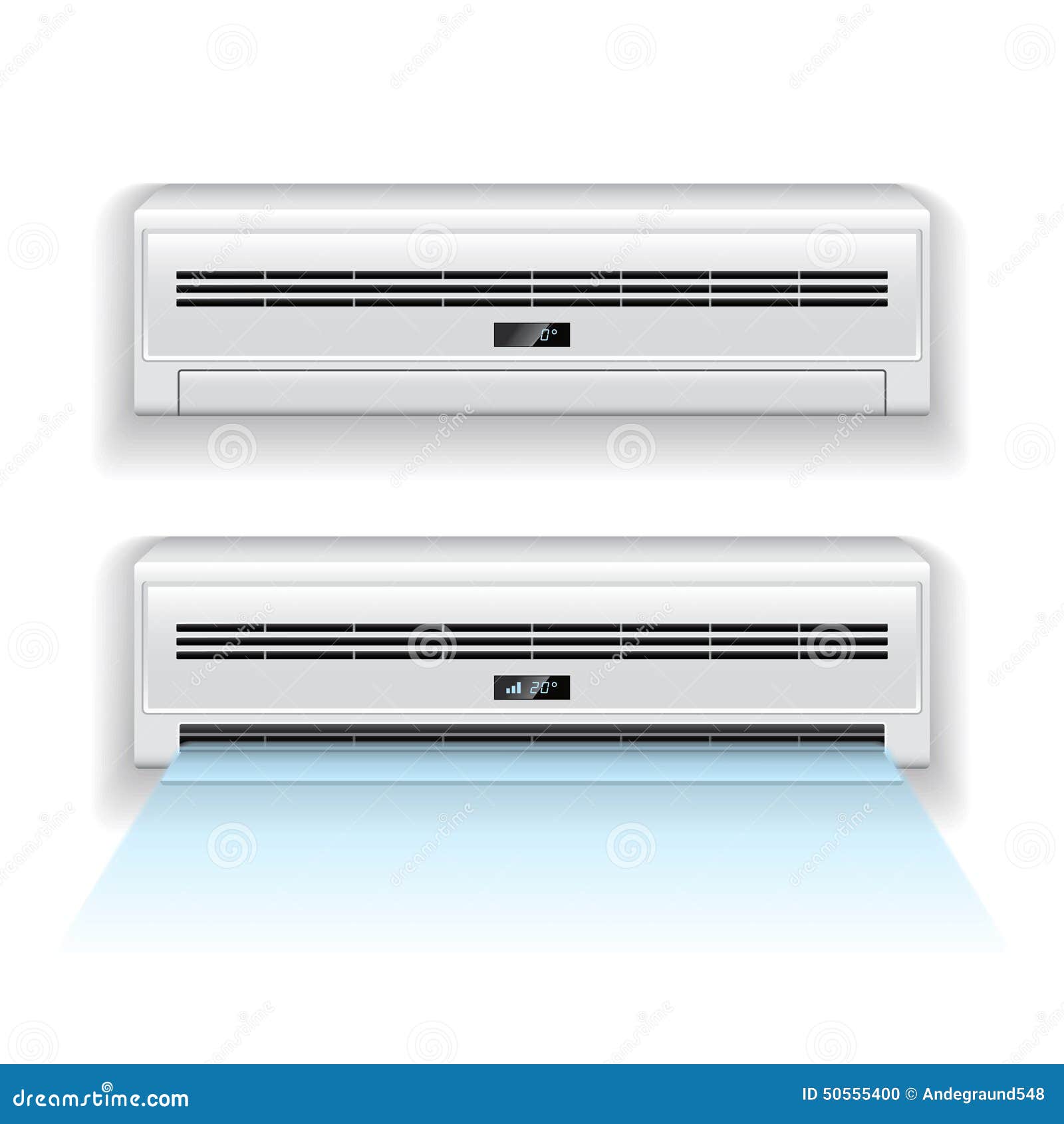 Air Conditioner on White Vector Stock Vector - Illustration of ...