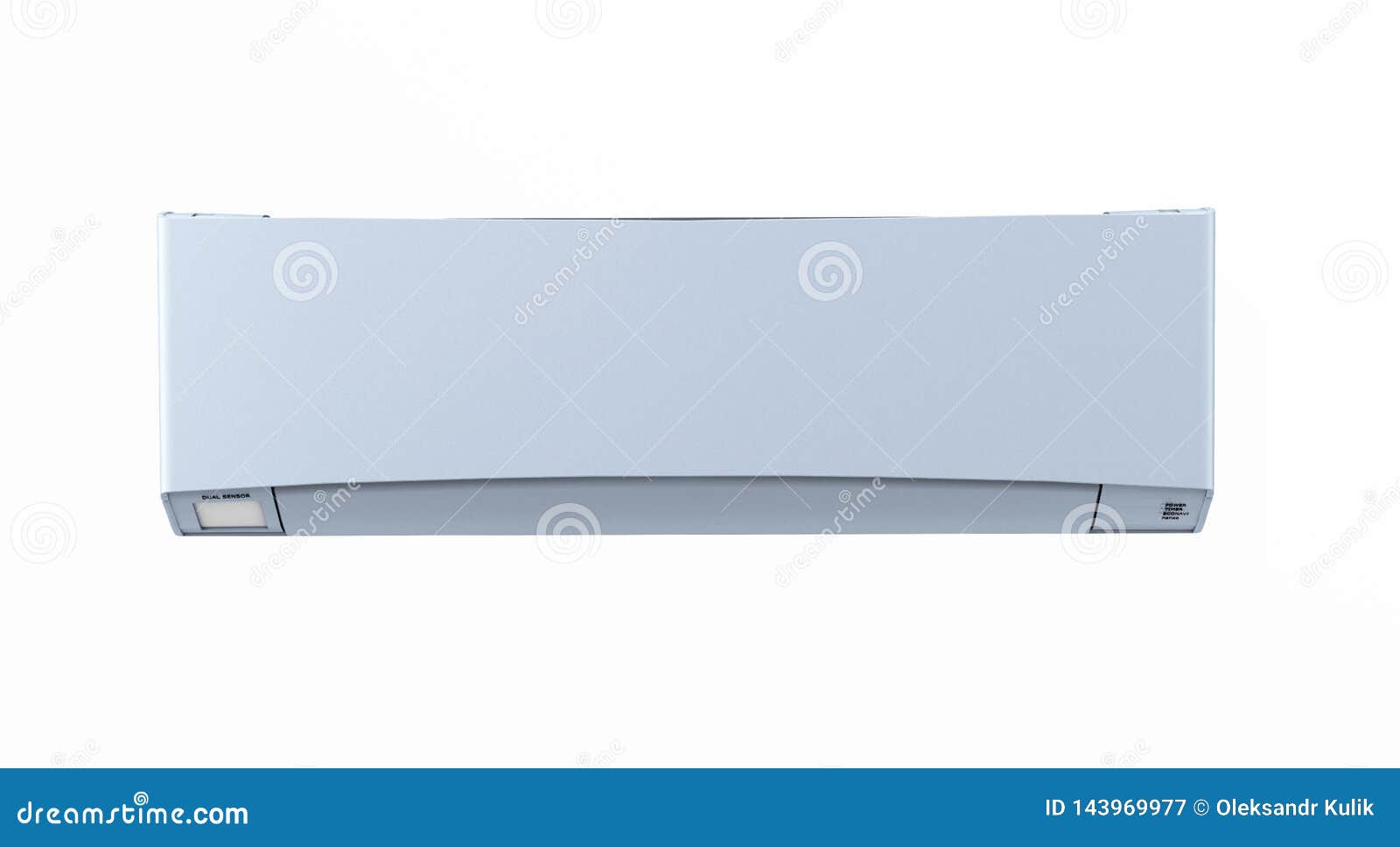 Air Conditioner on White Wall Front View without Shadow 3d Stock ...