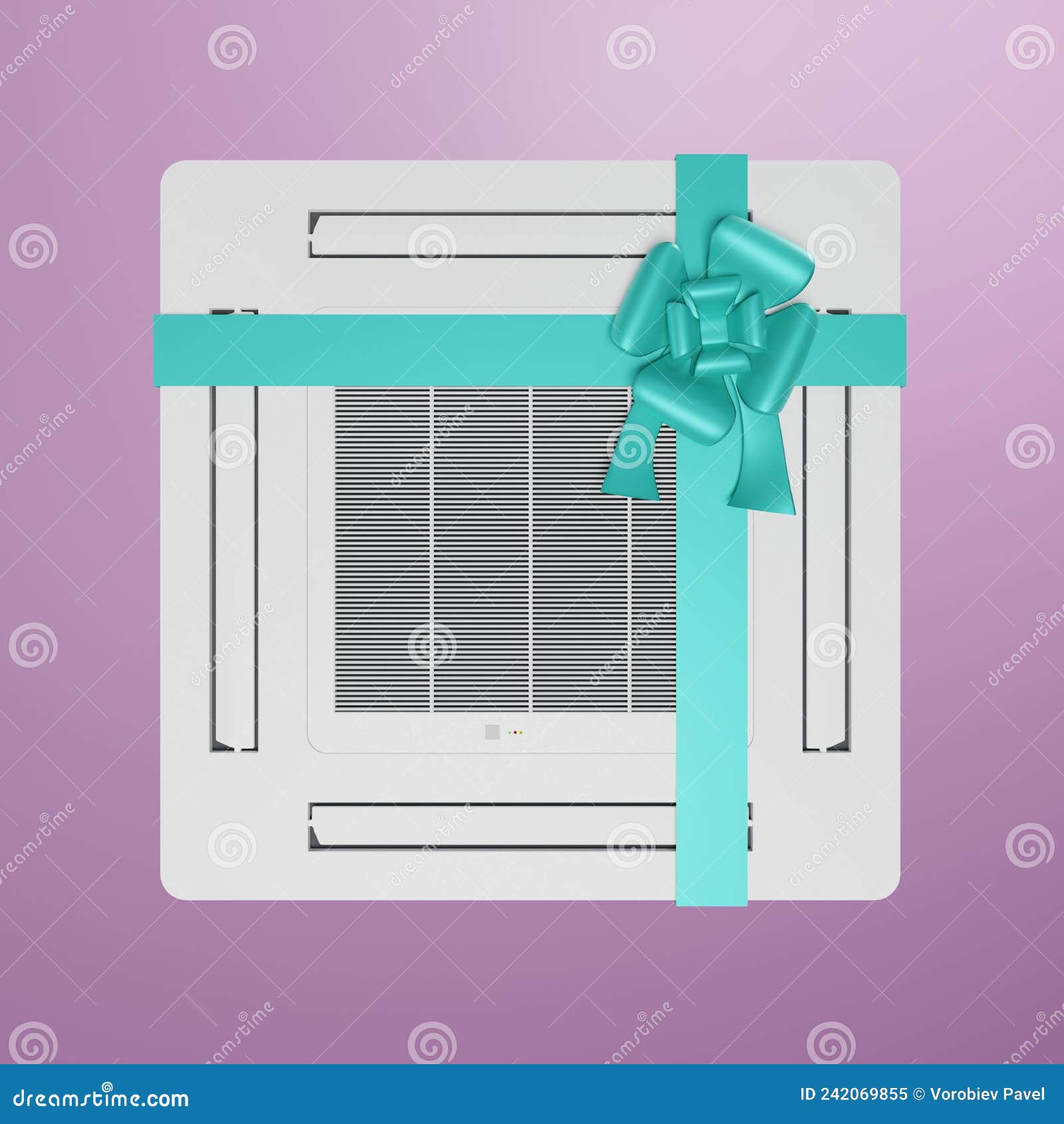 Air Conditioner Cassette Gift. 3d Render Stock Illustration ...