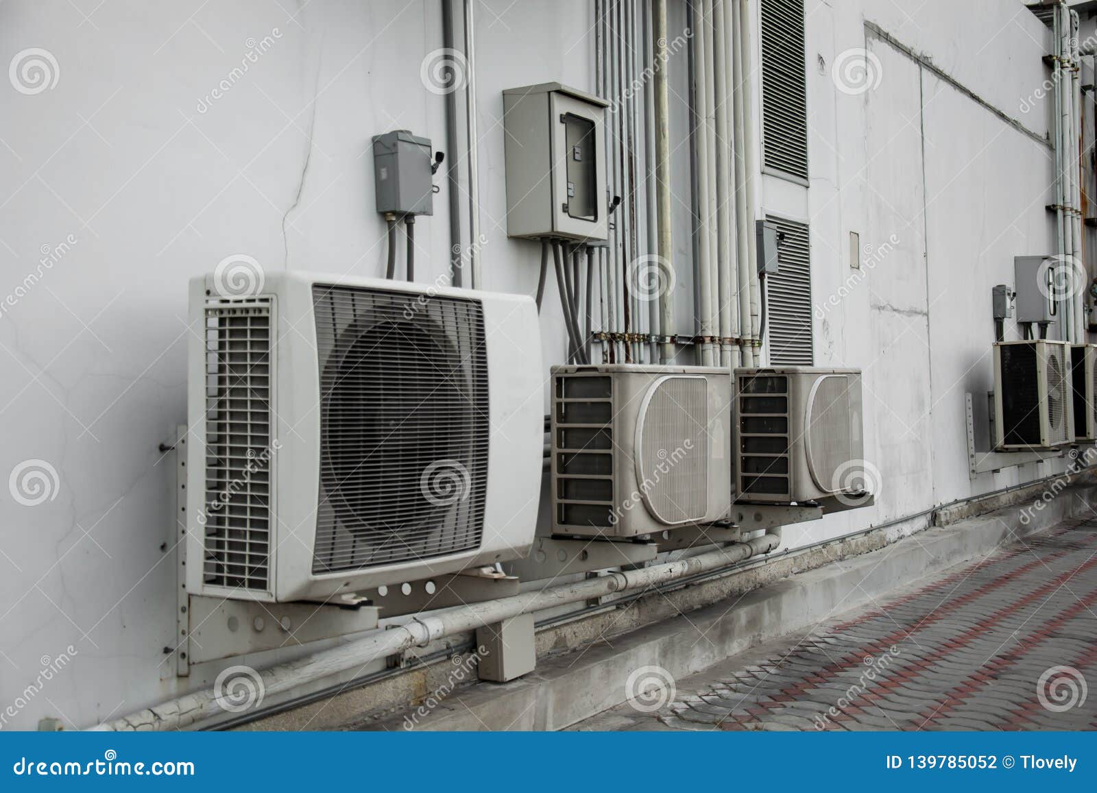 Air Conditioners Condenser Units Stock Photo - Image of complex, power ...