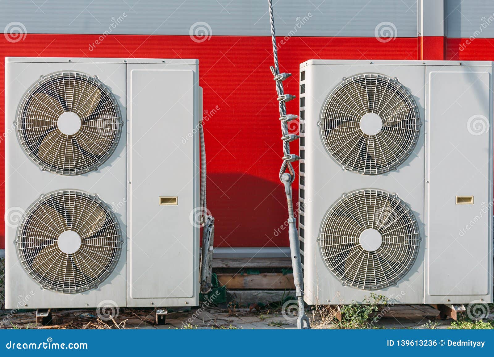 Air Conditioners or HVAC or Climate Control Systems on Backyard of ...
