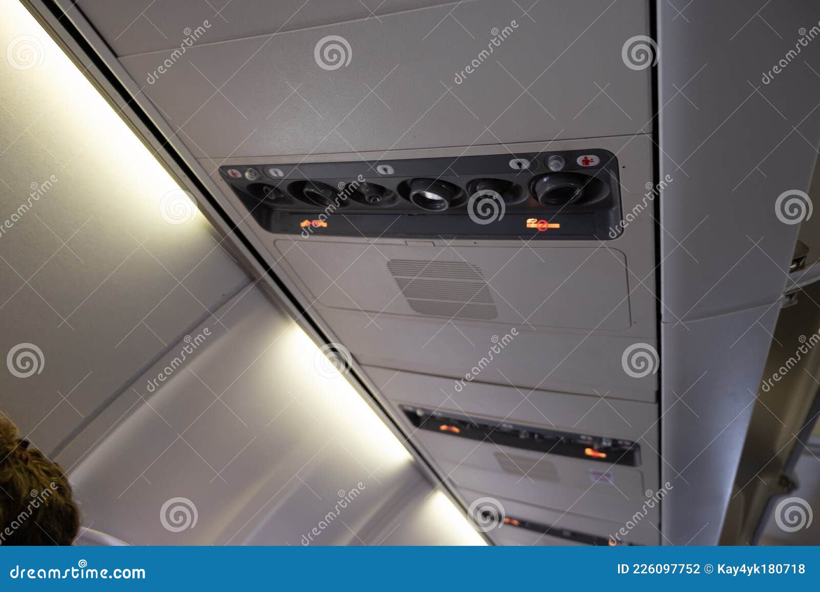 Air Conditioning in an Airplane Stock Photo - Image of airline, journey ...