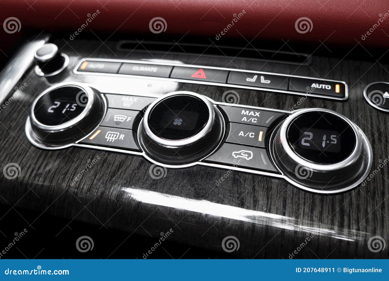 Air Conditioning Button Inside a Car. Climate Control AC Unit in the ...
