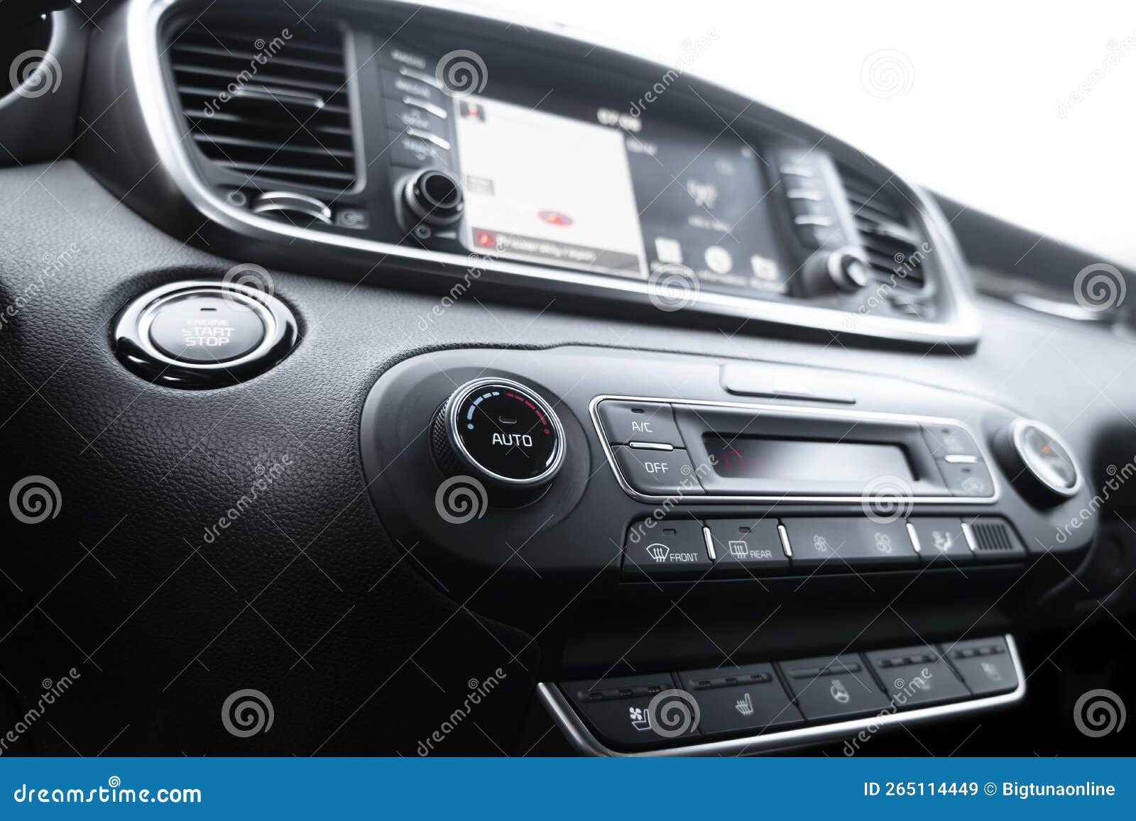 Air Conditioning Button Inside a Car. Climate Control AC Unit in the ...