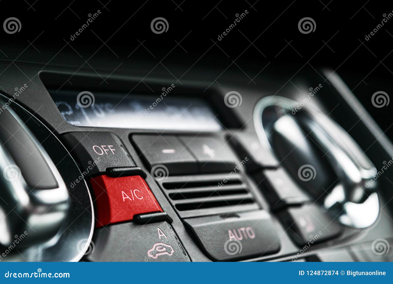 Air Conditioning Button Inside a Car. Climate Control AC Unit in the ...