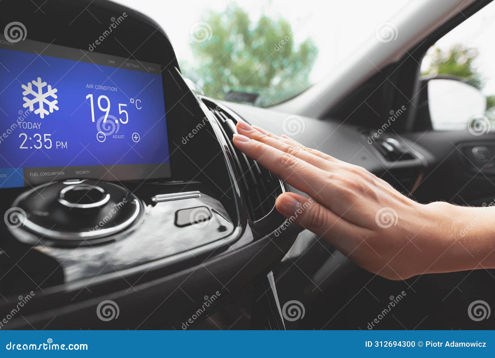Air Conditioning in the Car. Cold Air Stock Photo - Image of adjust ...