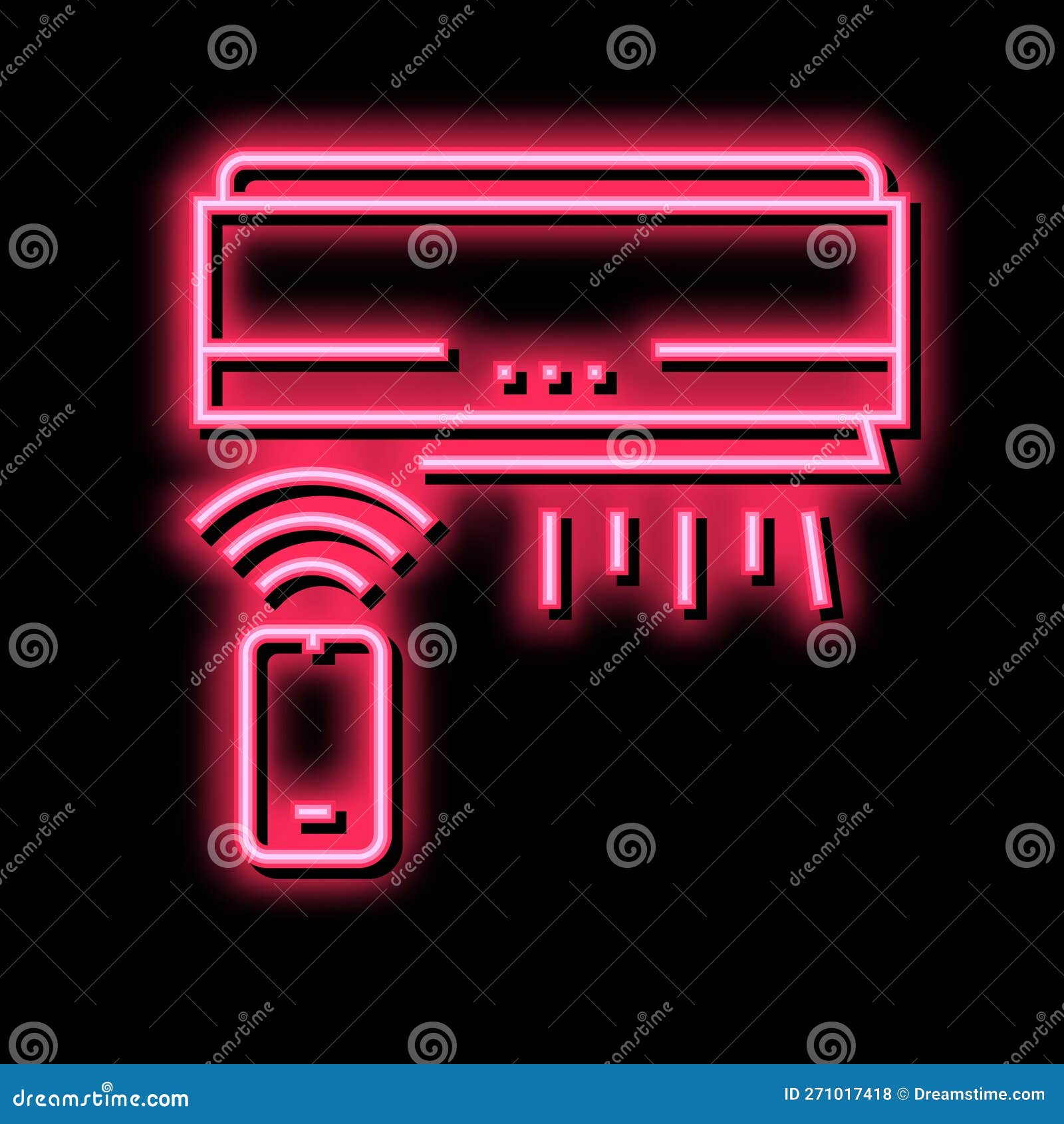 Air Conditioning, Climate Control System Neon Glow Icon Illustration ...