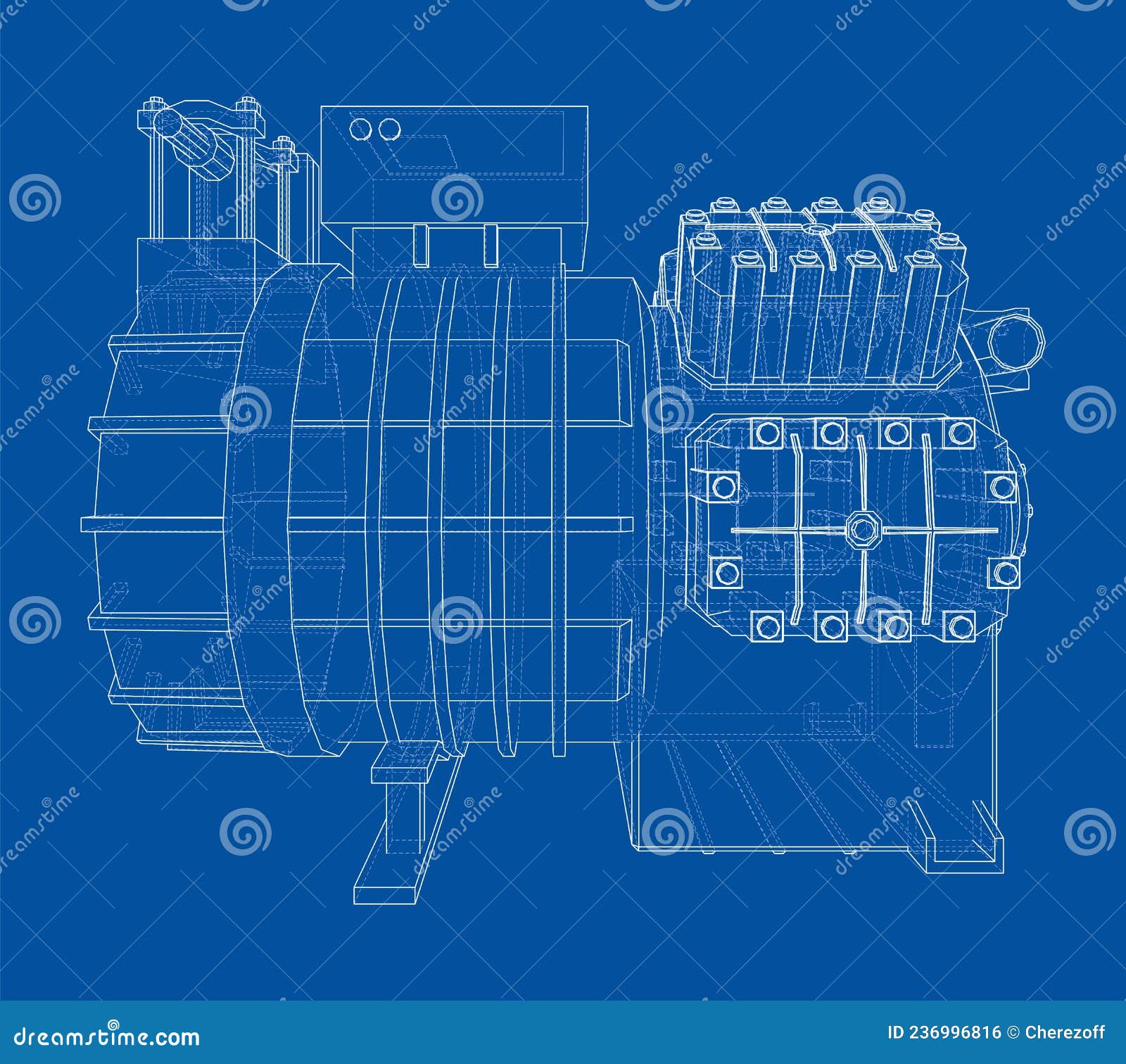 Air Conditioning Compressor Stock Illustration - Illustration of ...