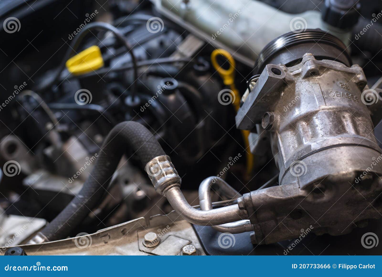 Air Conditioning Compressor Car Engine Stock Photo - Image of cold ...