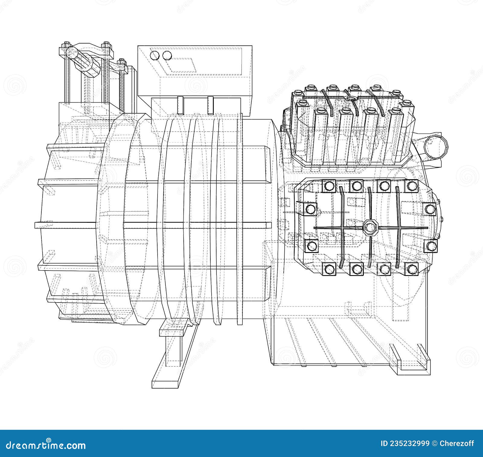 Air Conditioning Compressor Stock Illustration - Illustration of ...