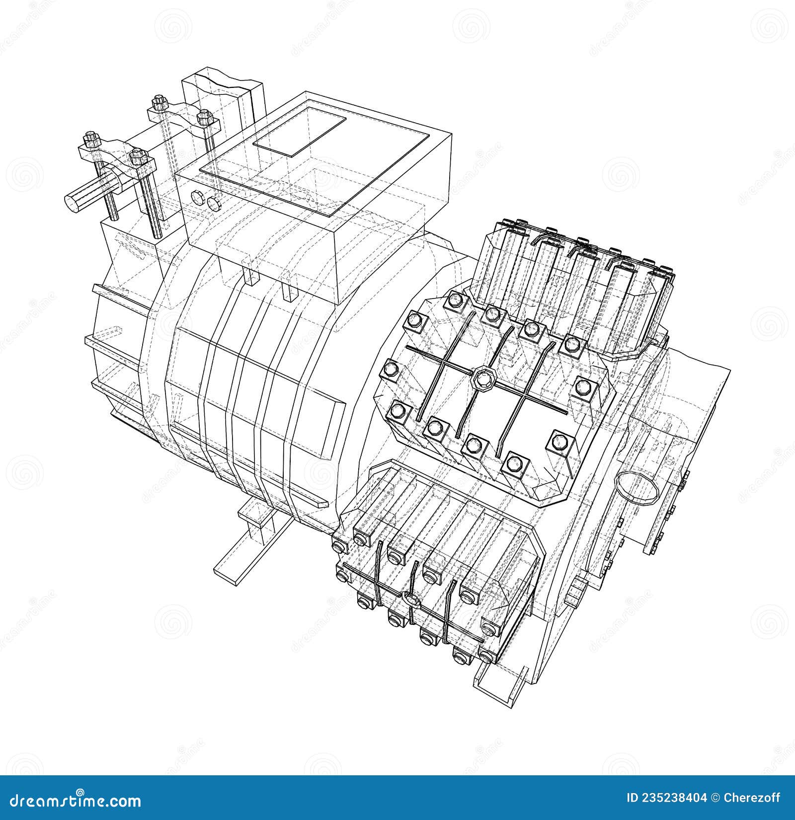 Air Conditioning Compressor Stock Illustration - Illustration of ...