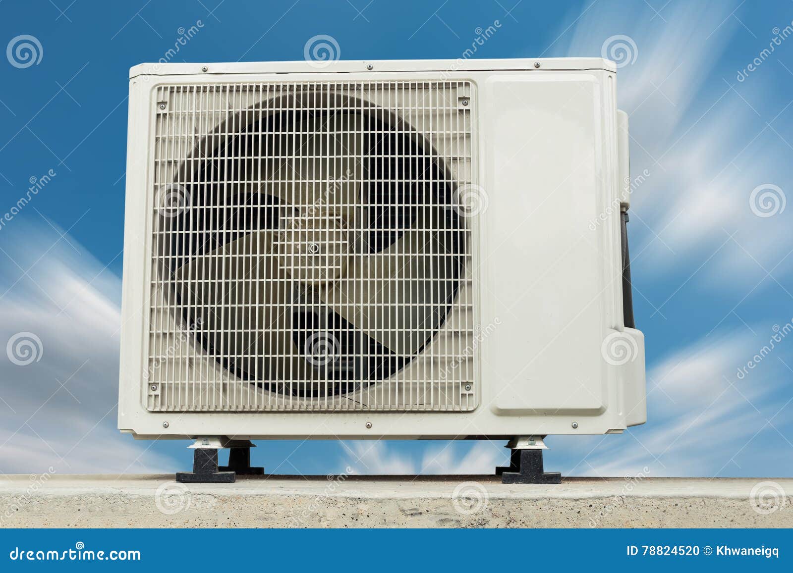 Air Compressor Installation On Metal Tiled Wall Of Modern Building ...