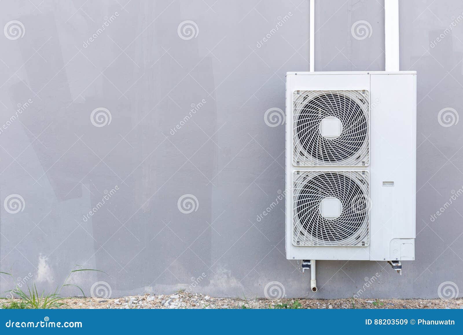 Air Conditioning Compressor Installed the Wall Stock Image - Image of ...