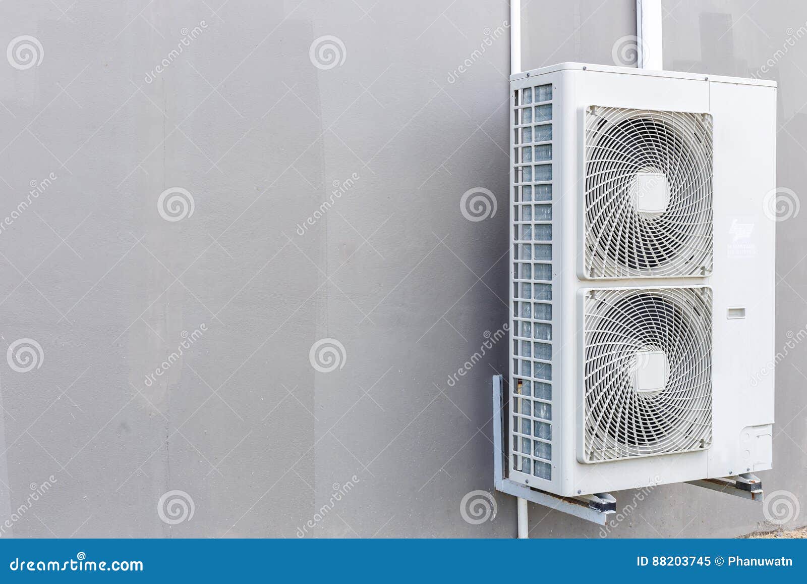 Air Conditioning Compressor Installed the Wall Stock Image - Image of ...