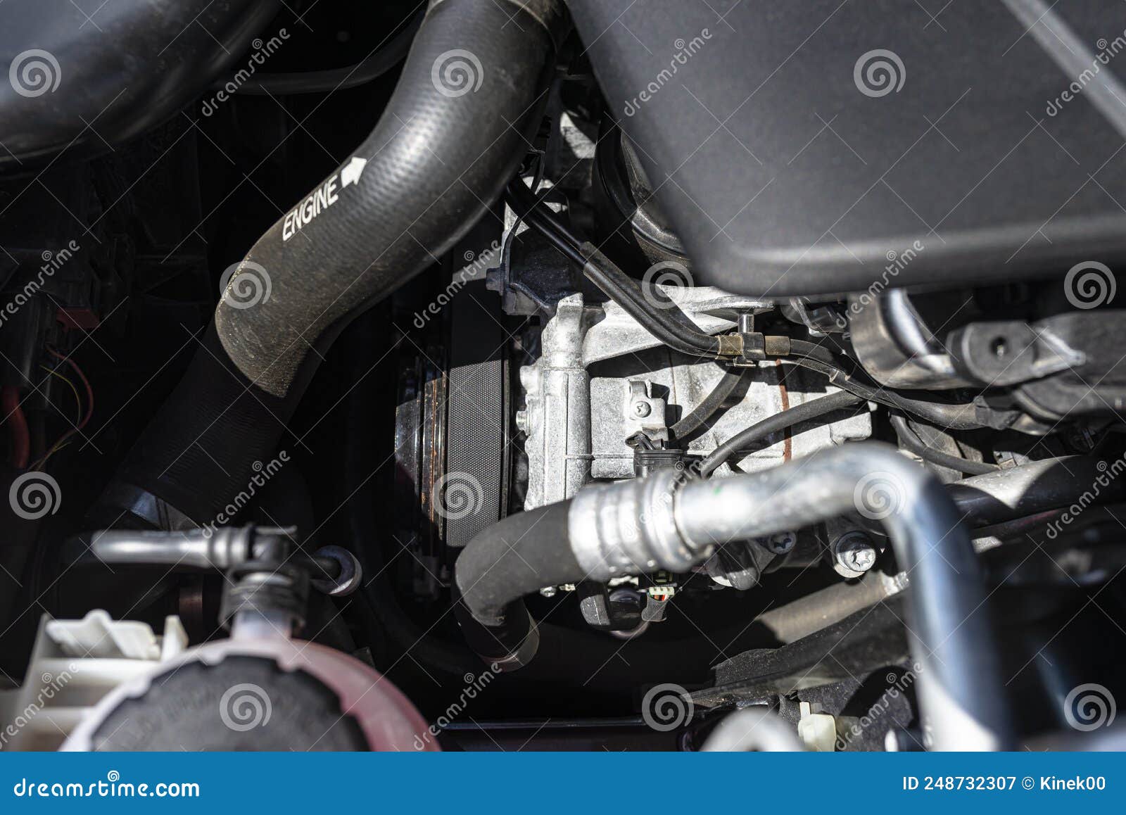 Air Conditioning Compressor in Passenger Car with Diesel Engine ...
