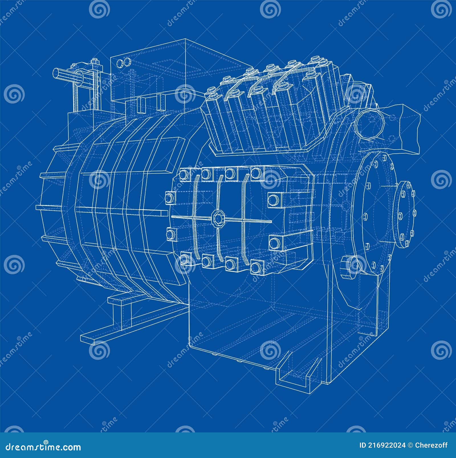 Air Conditioning Compressor. Vector Stock Vector - Illustration of ...