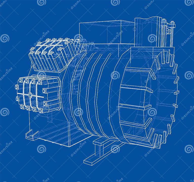 Air Conditioning Compressor. Vector Stock Vector - Illustration of ...