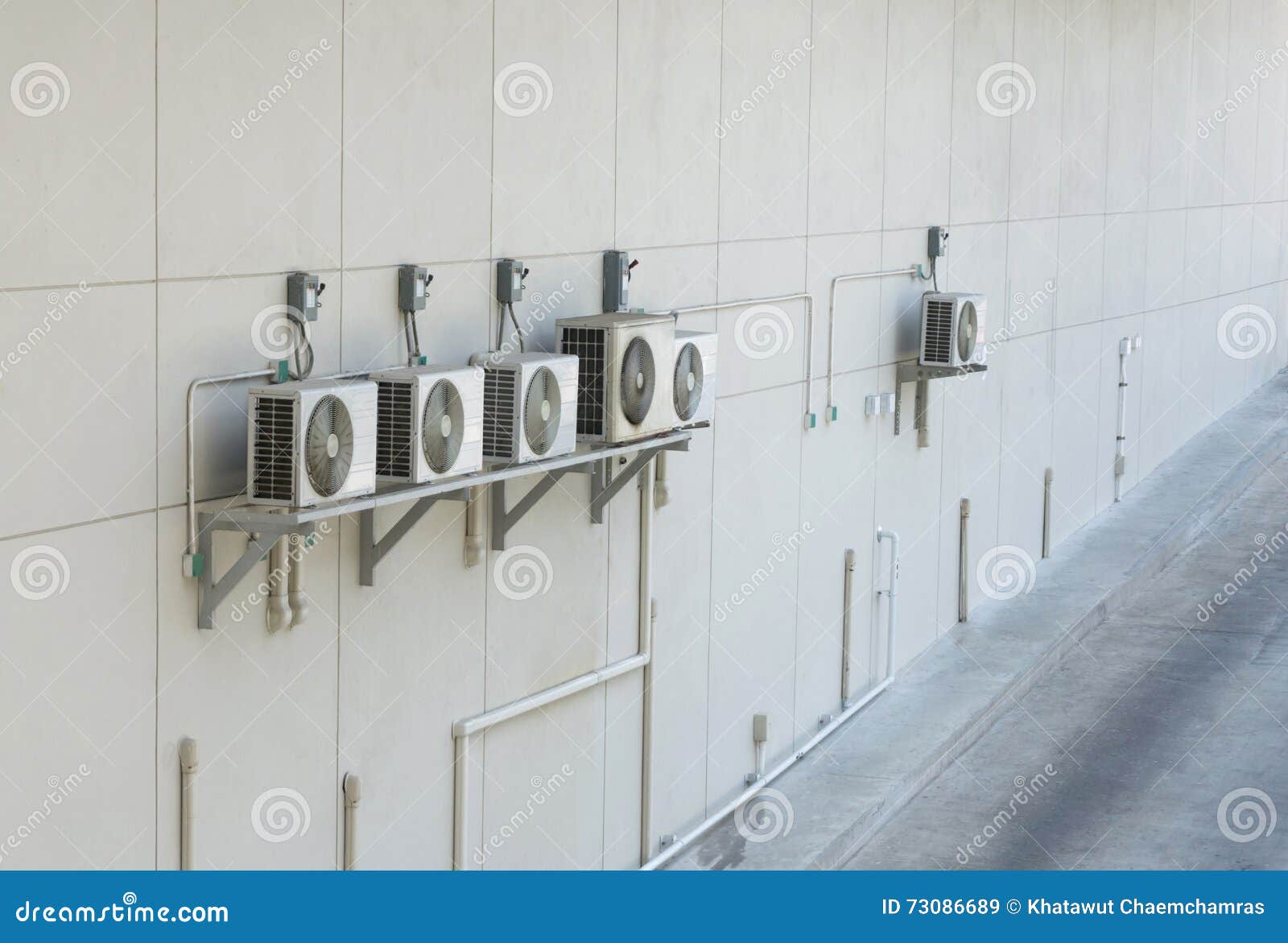 Air Conditioning Compressor in White Wall Stock Image - Image of ...