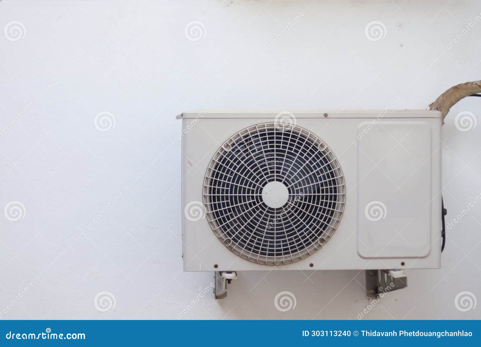Air Conditioning Condenser Unit Or Inverter Installed On Exterior Wall ...