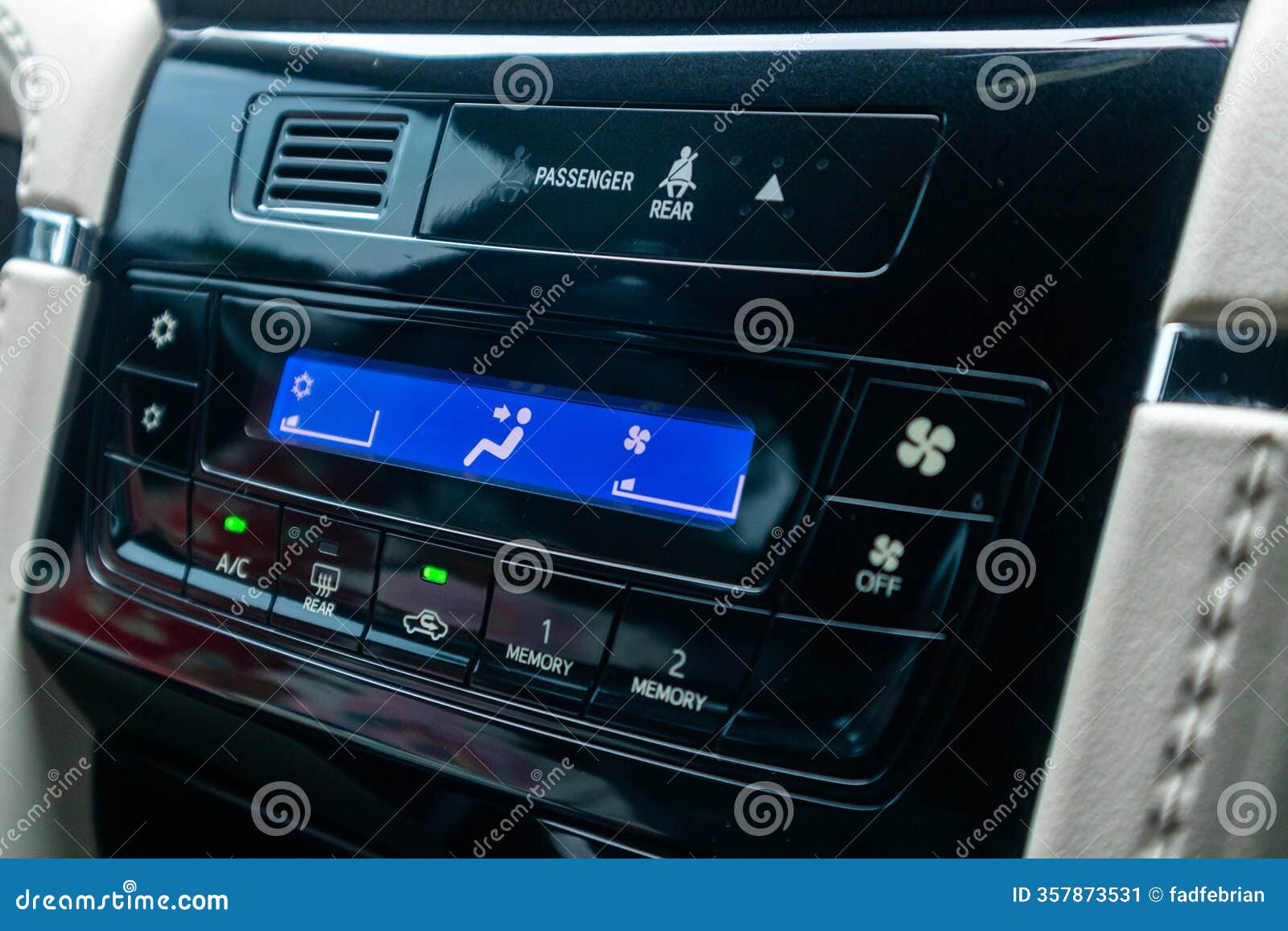 Air Conditioning Control Button in a Car Stock Image - Image of rear ...