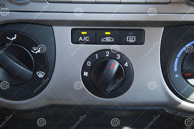 Car Air Conditioning Control Panel Stock Photo - Image of plastic ...