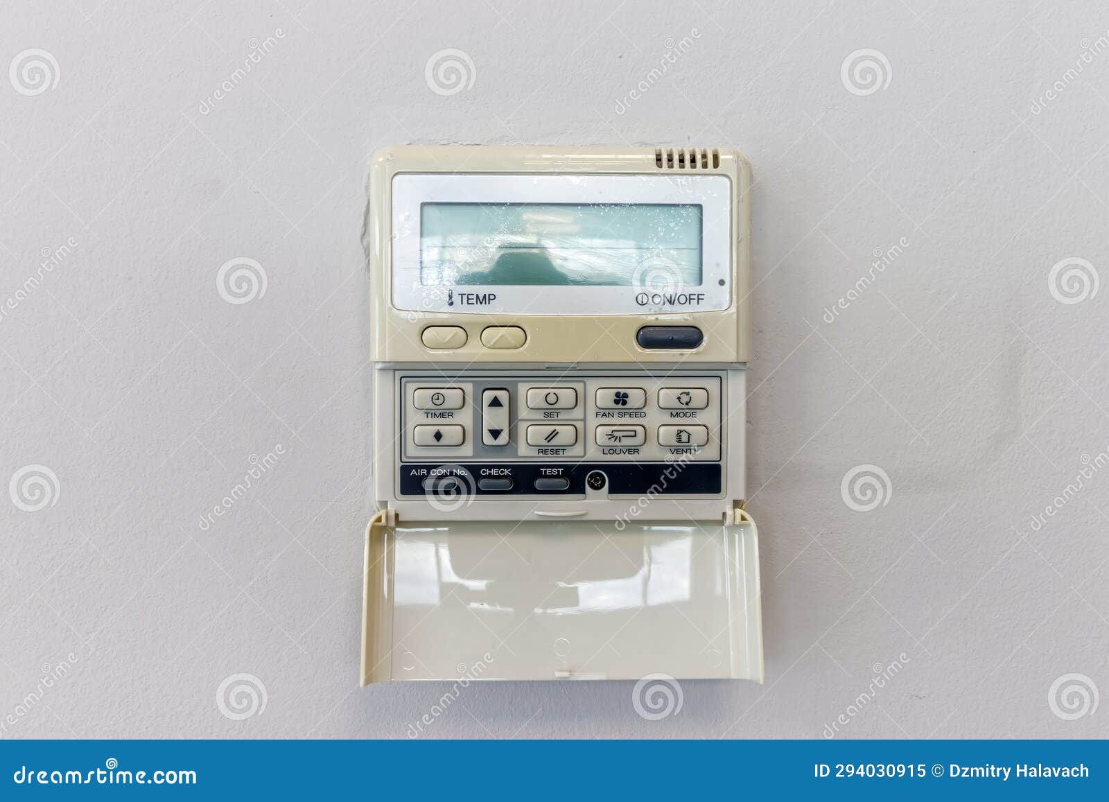 Air Conditioning Control Panel Mounted on the Wall of the Office Space ...