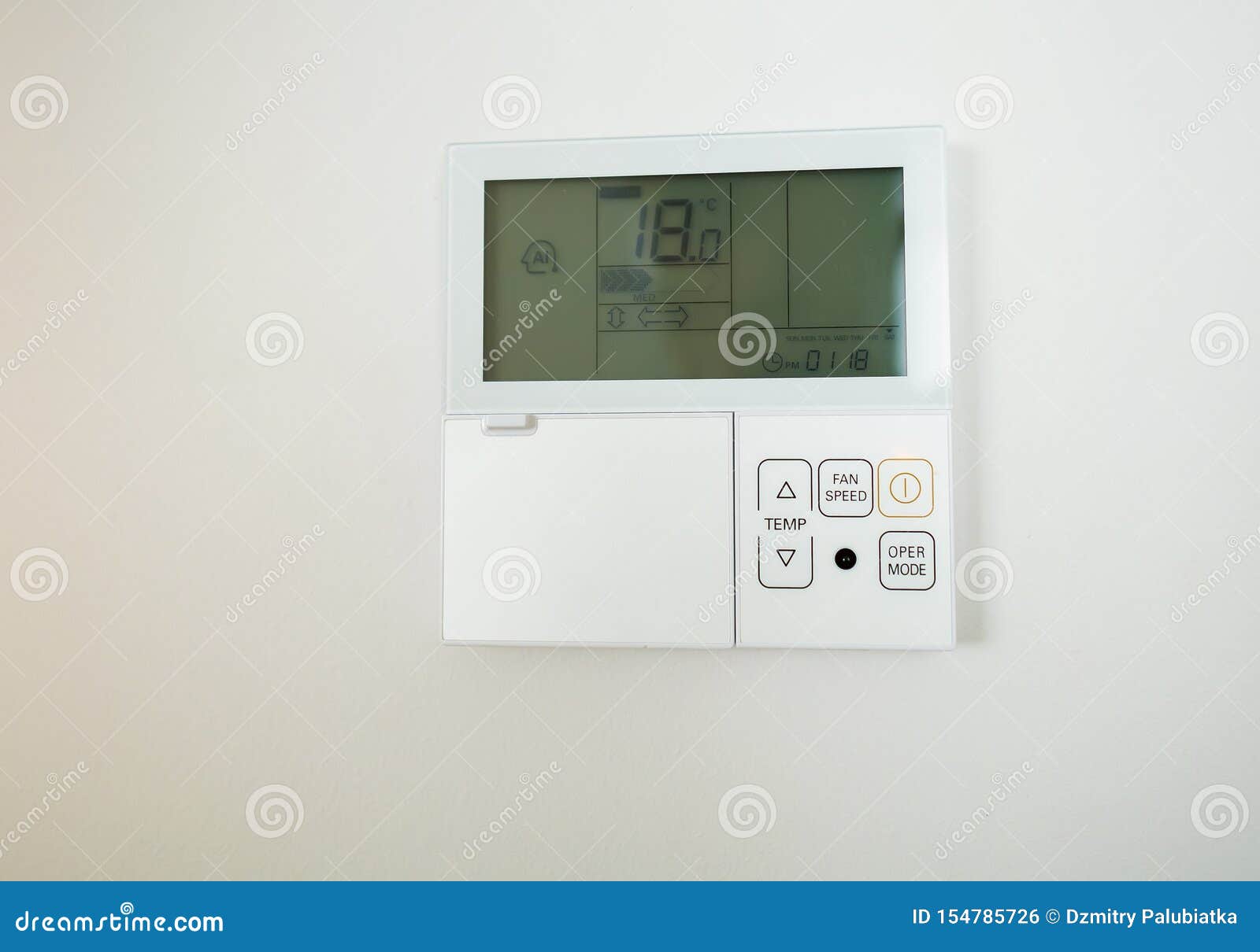 Air Conditioning Control Panel on the Wall Stock Photo - Image of ...
