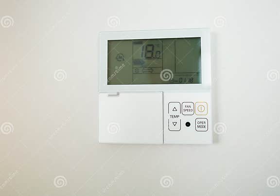 Air Conditioning Control Panel on the Wall Stock Photo - Image of ...