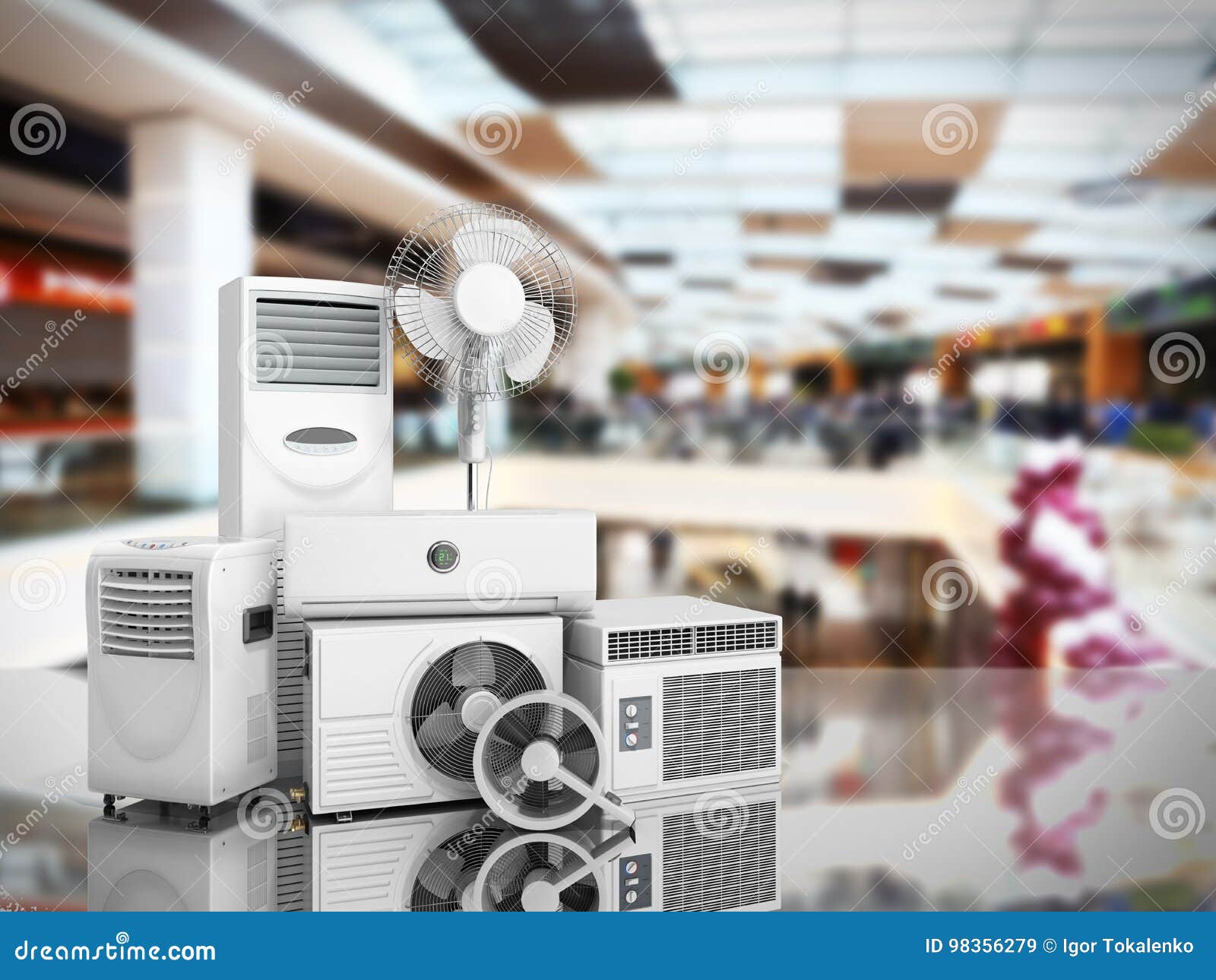 Air Conditioning Equipment 3d Rensder Background Stock Illustration ...