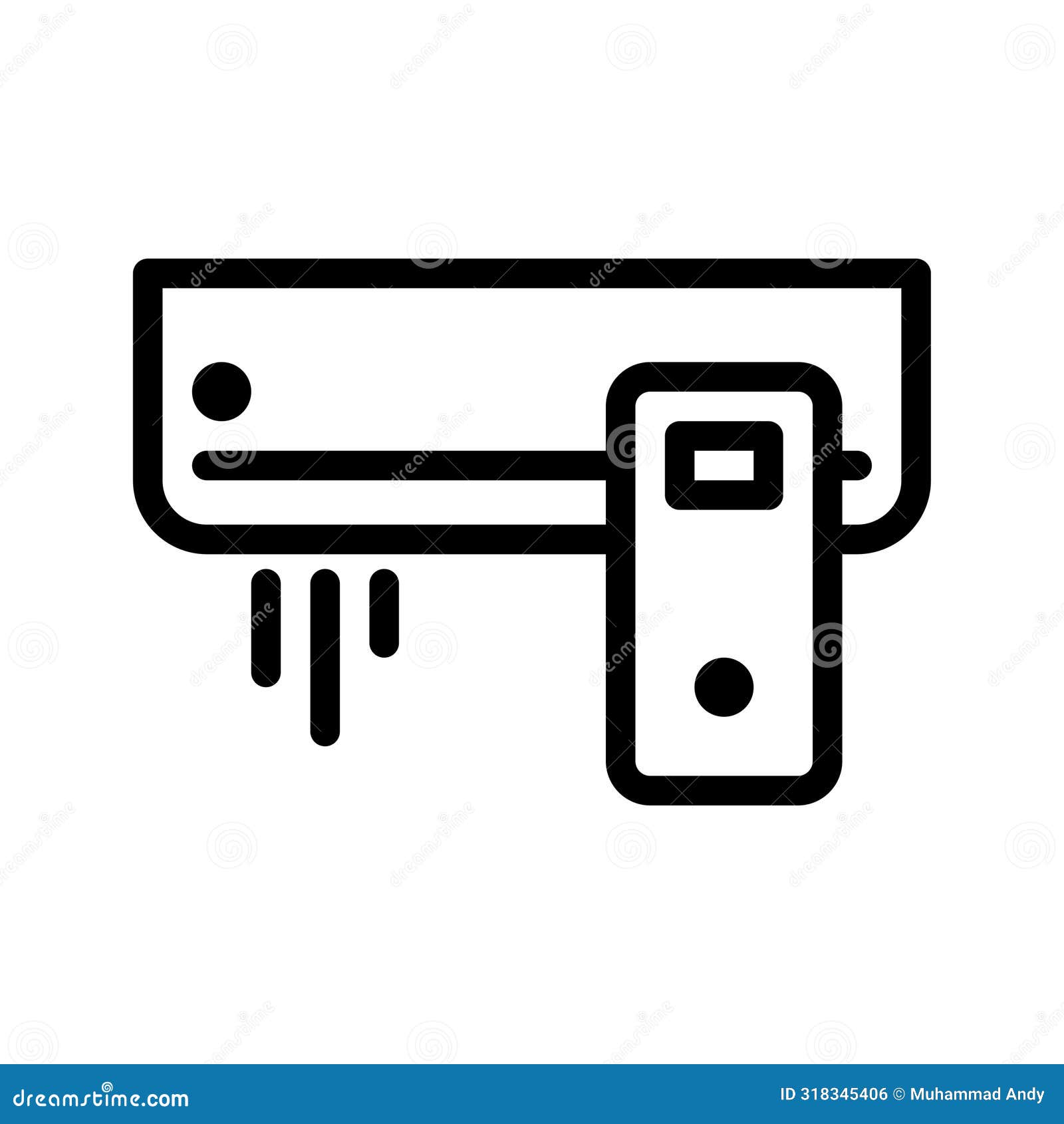Air Conditioning Icon. Ac Symbol Icons with Remote Outline Design ...