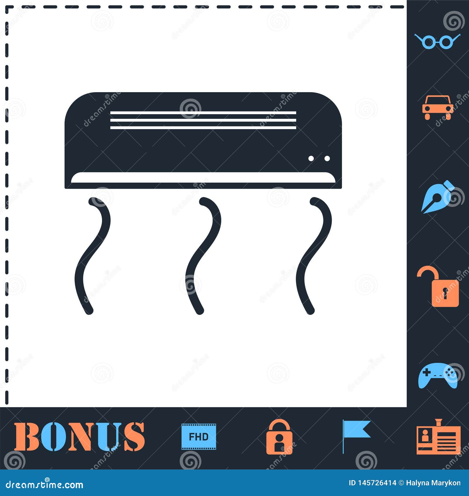 Air conditioning icon flat stock vector. Illustration of comfort ...