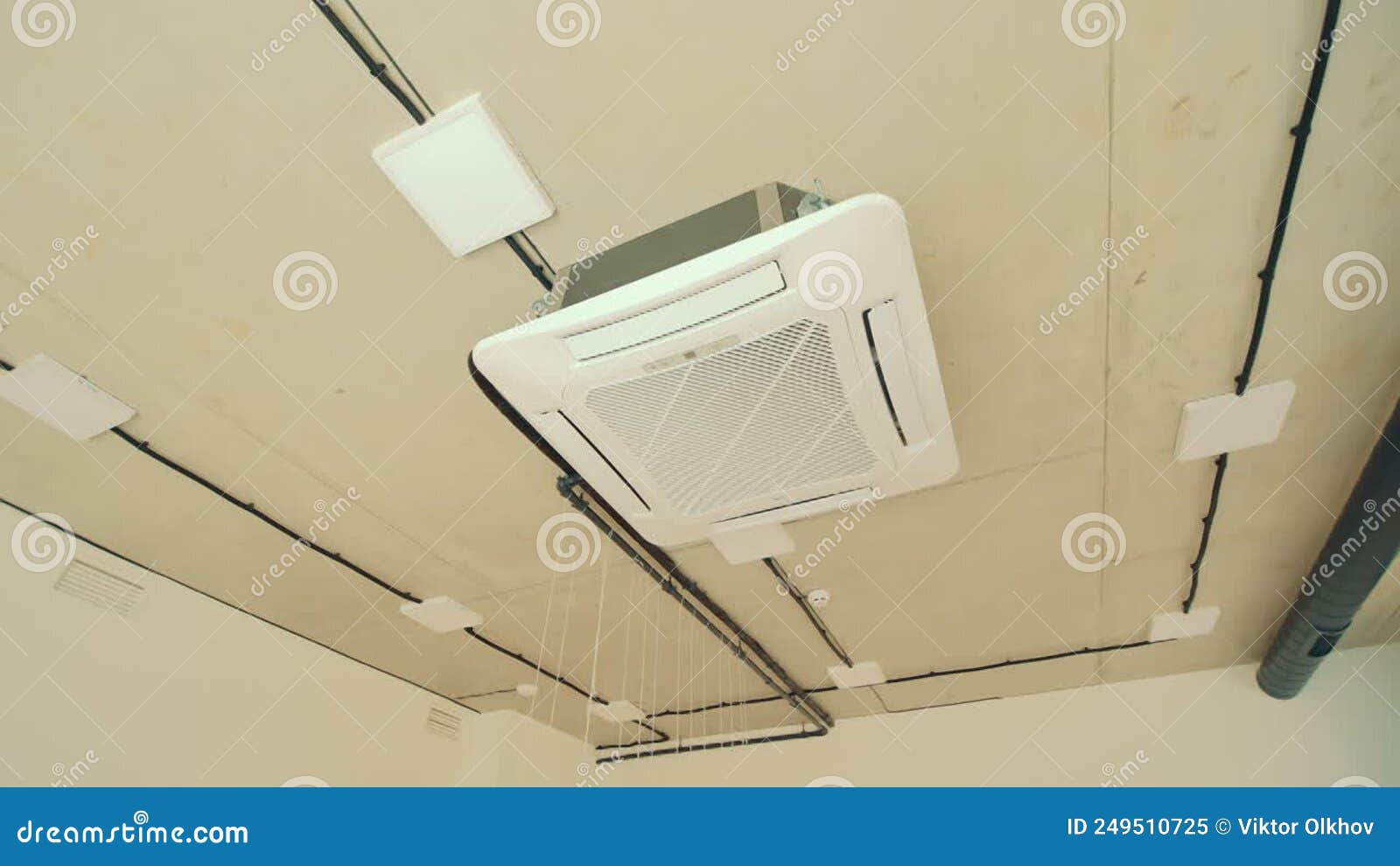 Air Conditioning Located on the Ceiling of the Office Space. Room ...