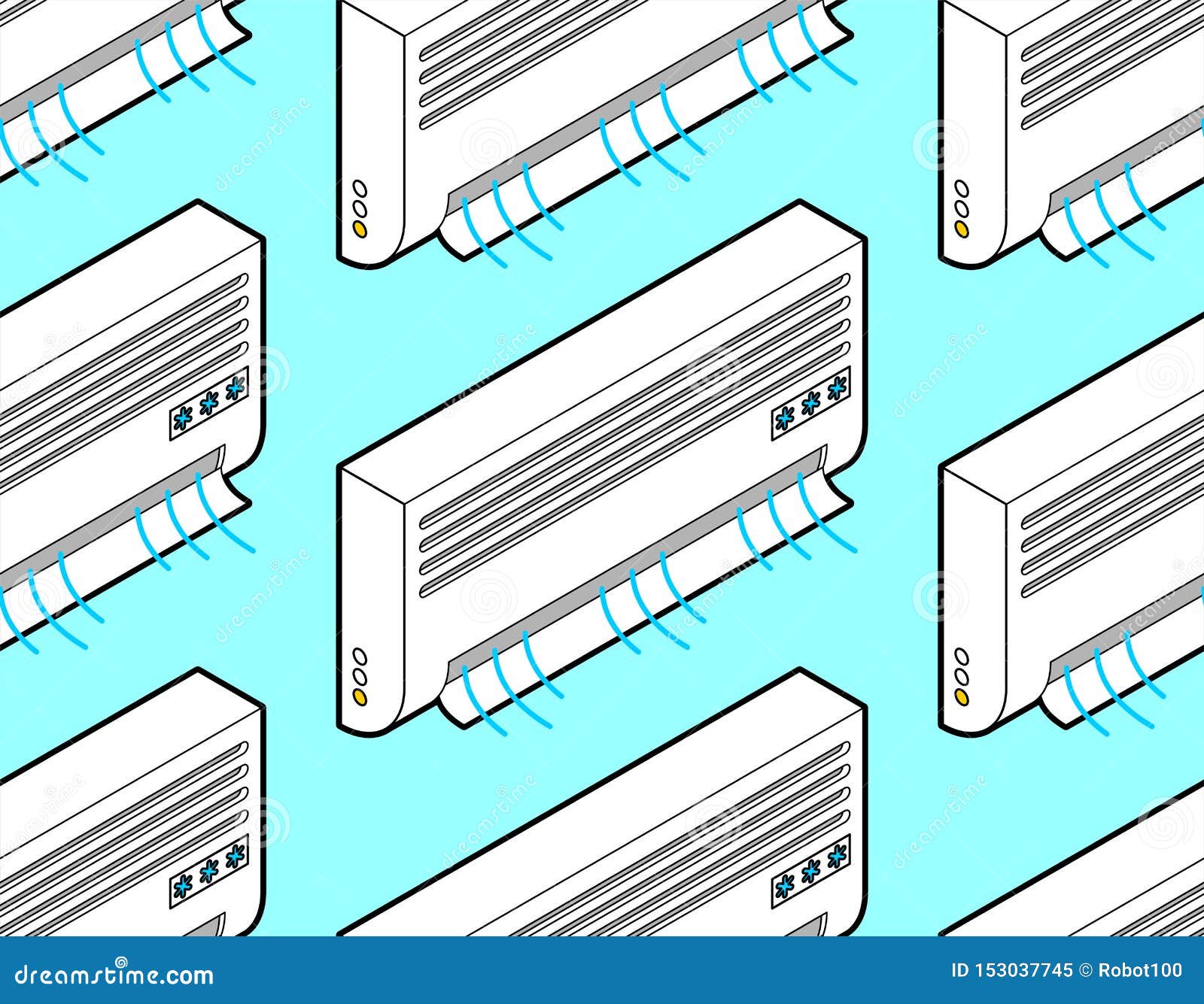 Air Conditioning Pattern Seamless. Cold Air System Background . Vector ...