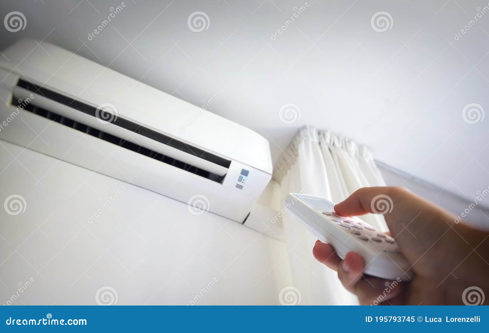 Air Conditioning Remote Control Power on and Off the Split Stock Image ...