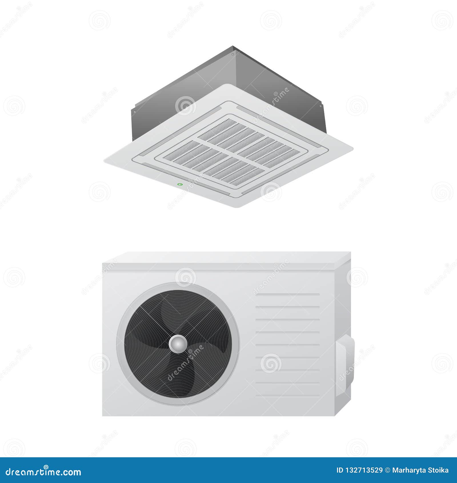 The Air Conditioning Split System. Outdoor and Indoor Unit. Stock ...