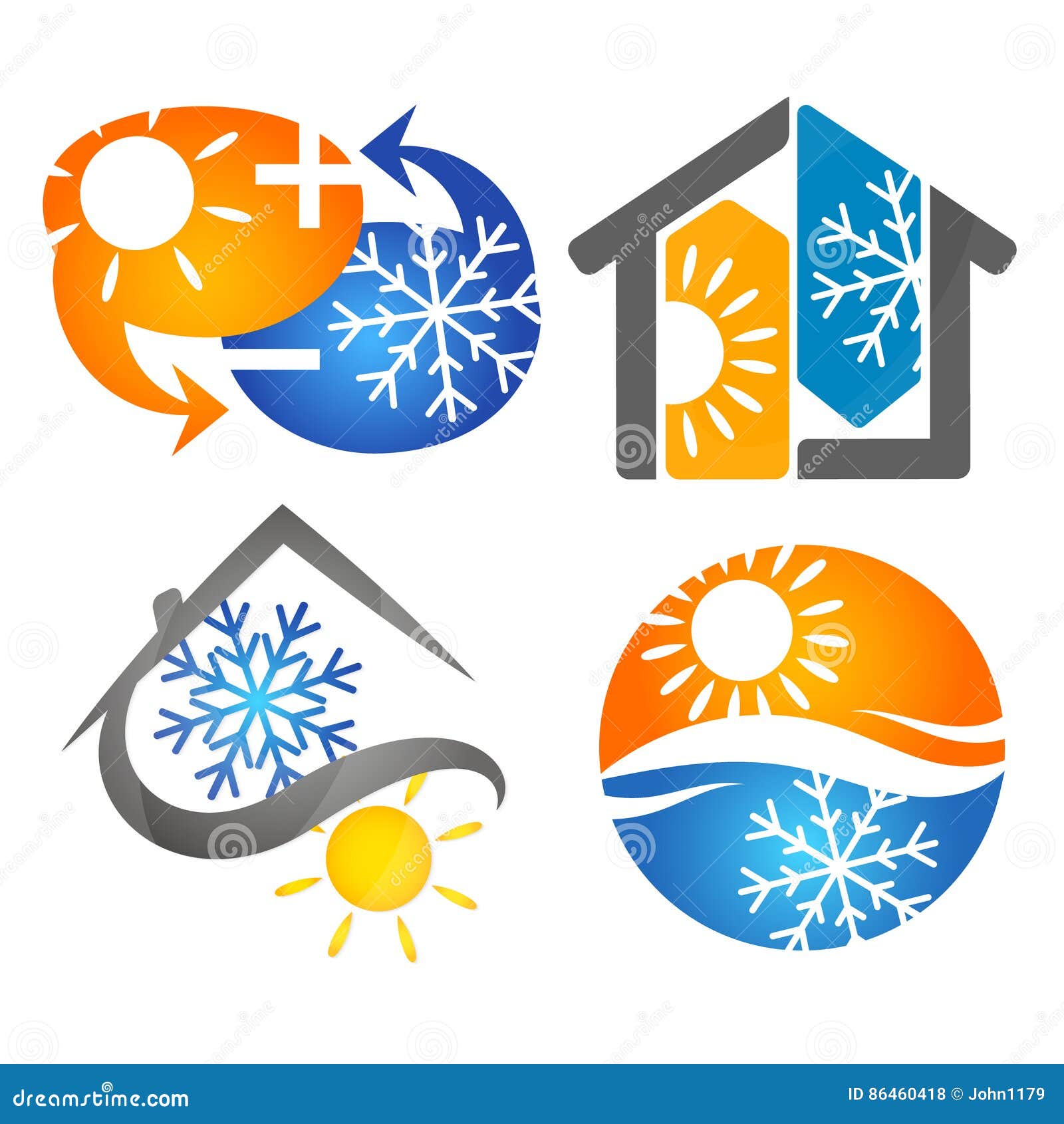 Air Conditioning Symbol Set Stock Illustration - Illustration of ...